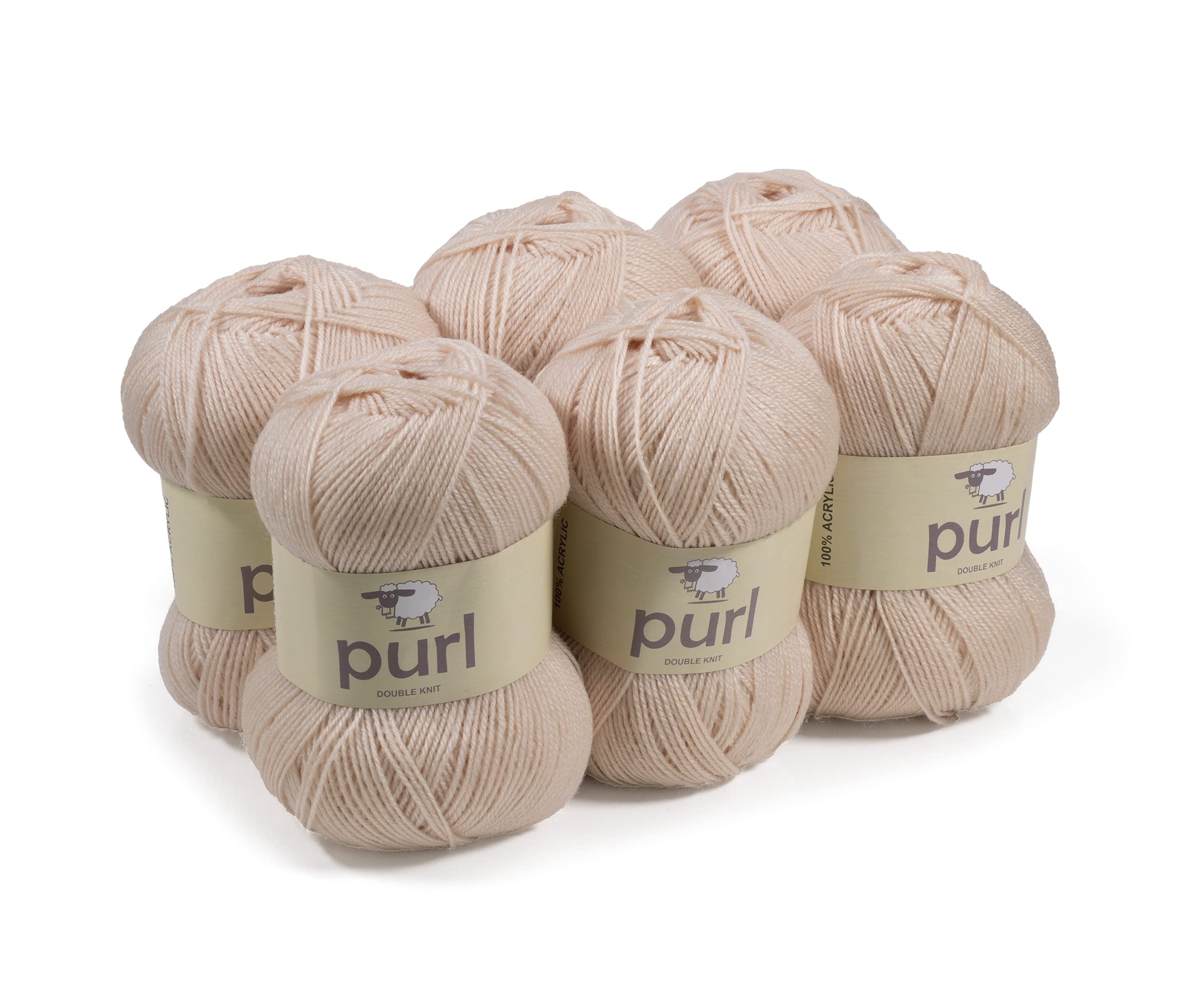 Purl 100g Premium Acrylic Yarn Cream, Pack of 6 : Amazon.co.uk: Home ...