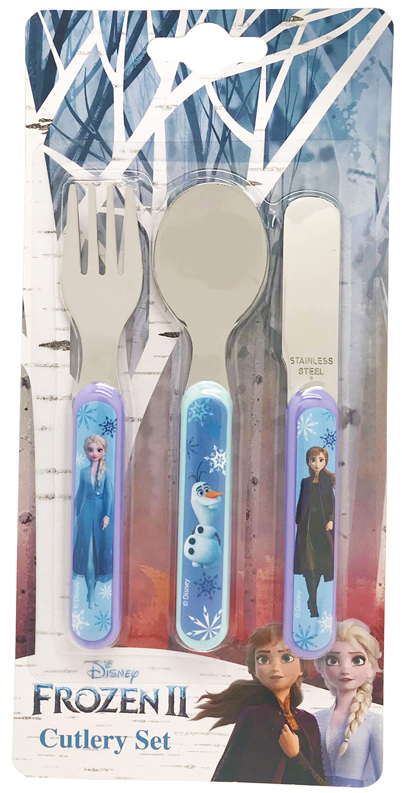 Buy Disney II Frozen 3 Piece Cutlery Set – Metal, Reusable Children's ...