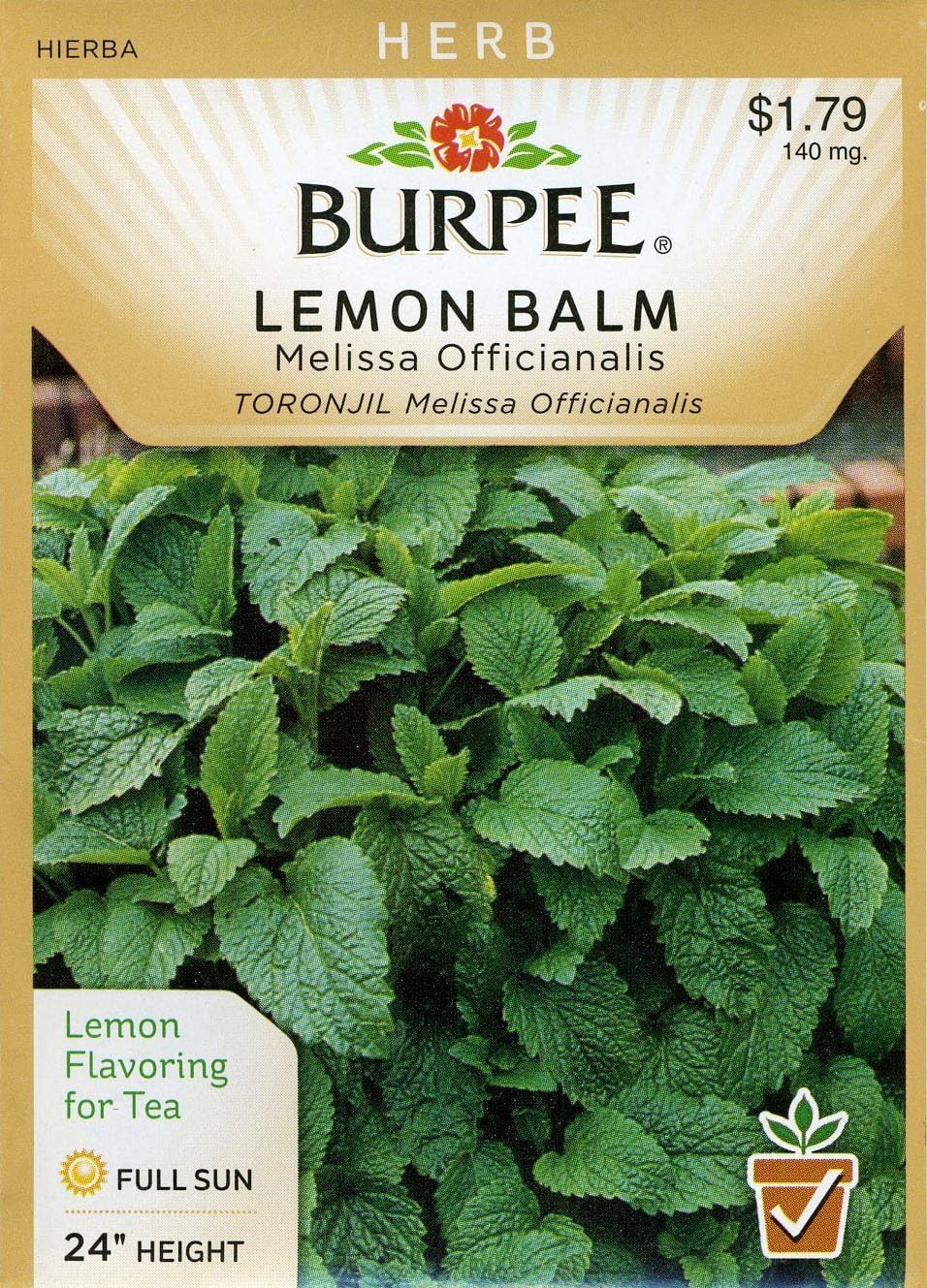 Amazon.com : Burpee Herb Lemon Balm Seed Packet : Herb Plants : Patio ...