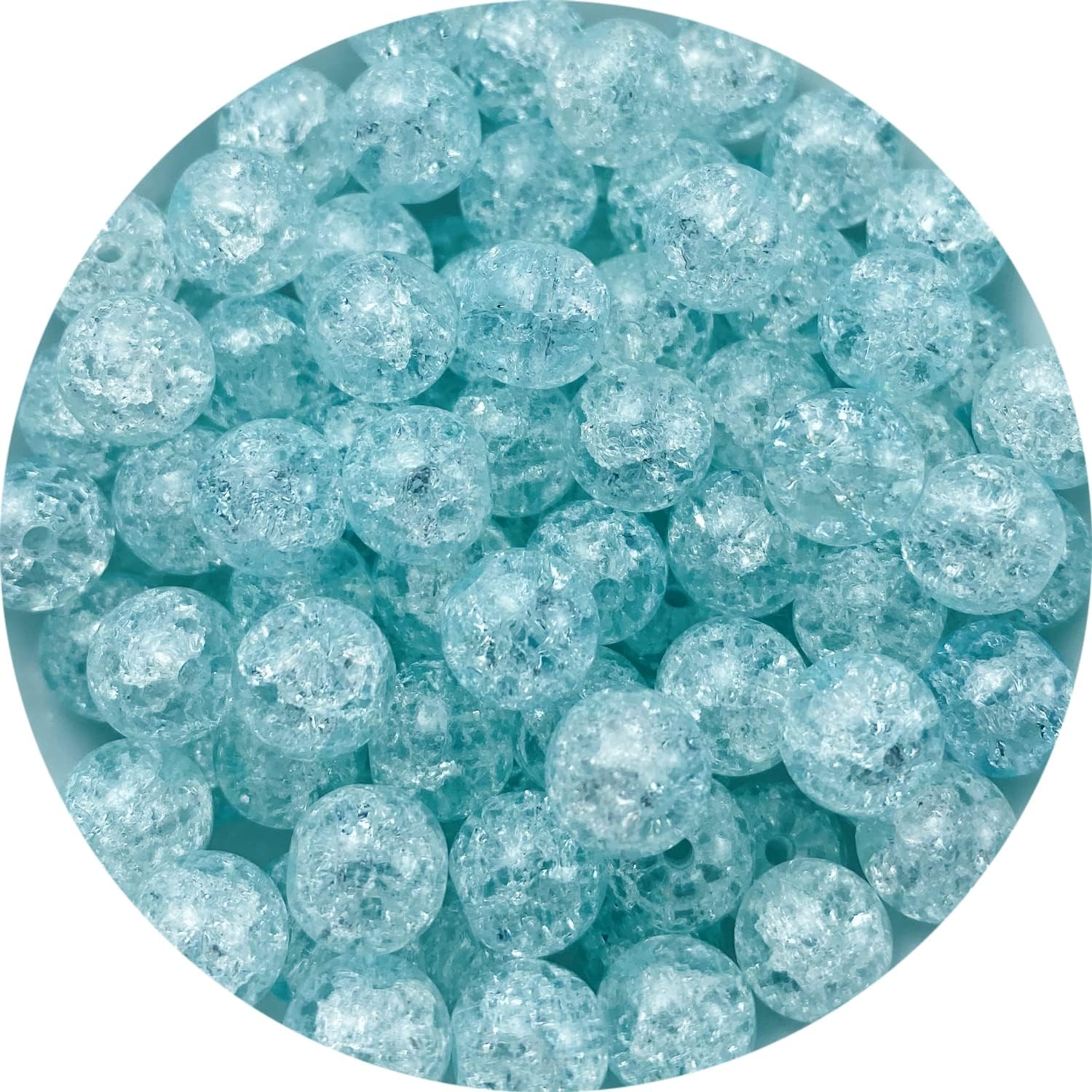 Amazon.com: 100pcs Crackle Glass Beads 8mm Round Crystal Glass Spacer ...