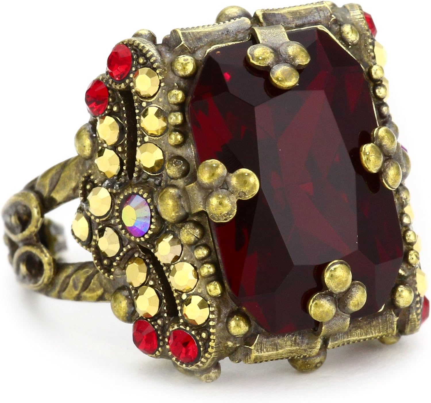 Amazon.com: Sorrelli "Ruby Cocktail" Vintage Emerald Cut Red and Gold ...