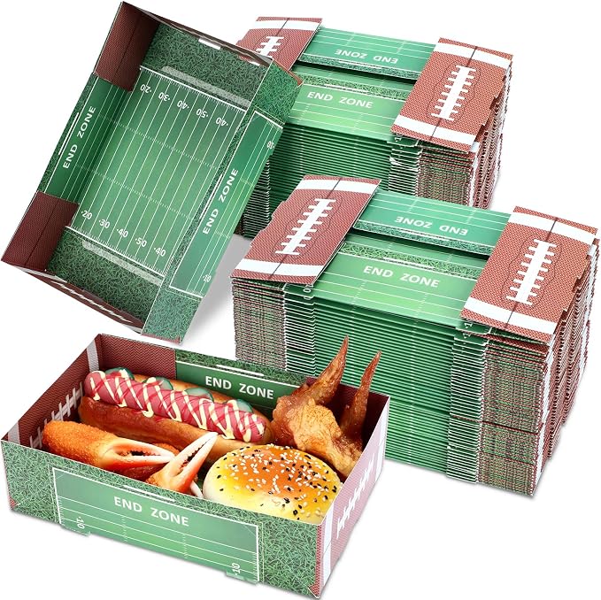 Amazon.com: Patelai 100 Pcs Football Paper Food Trays Ball Paper Party ...