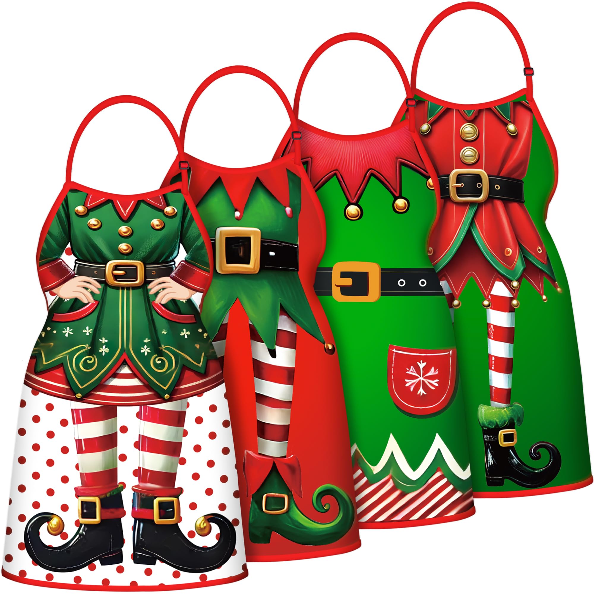 Amazon.com: 90shine 4PCS Christmas Aprons for Women: Kitchen Baking ...