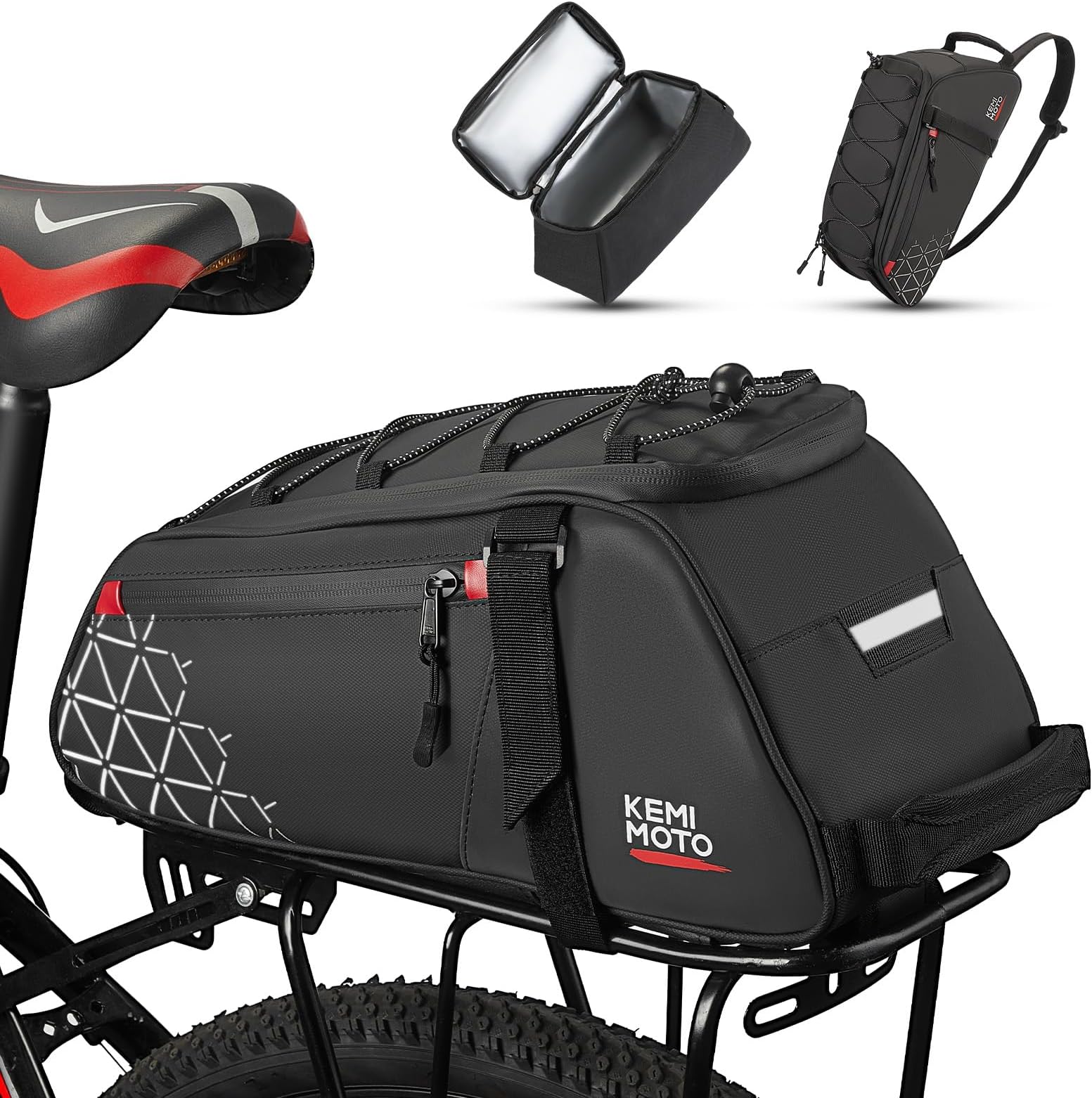 Amazon.com: KEMIMOTO 8L Bike Bag with 6L Removable Cooler Bag, Bike ...