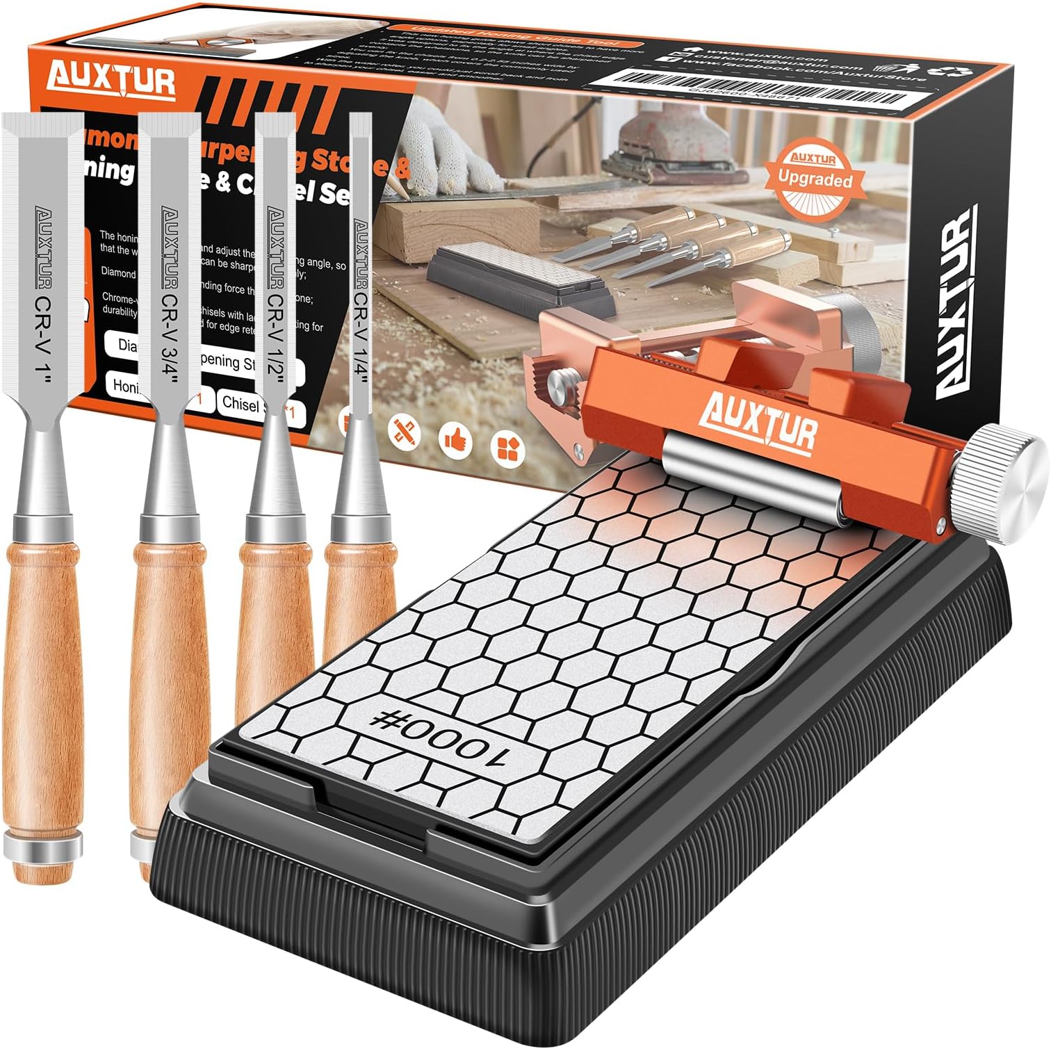 Amazon.com: Gubeter Chisel Sharpening Jig Kit, With 5/32" to 3" Chisel Honing Guide for Chisels ...