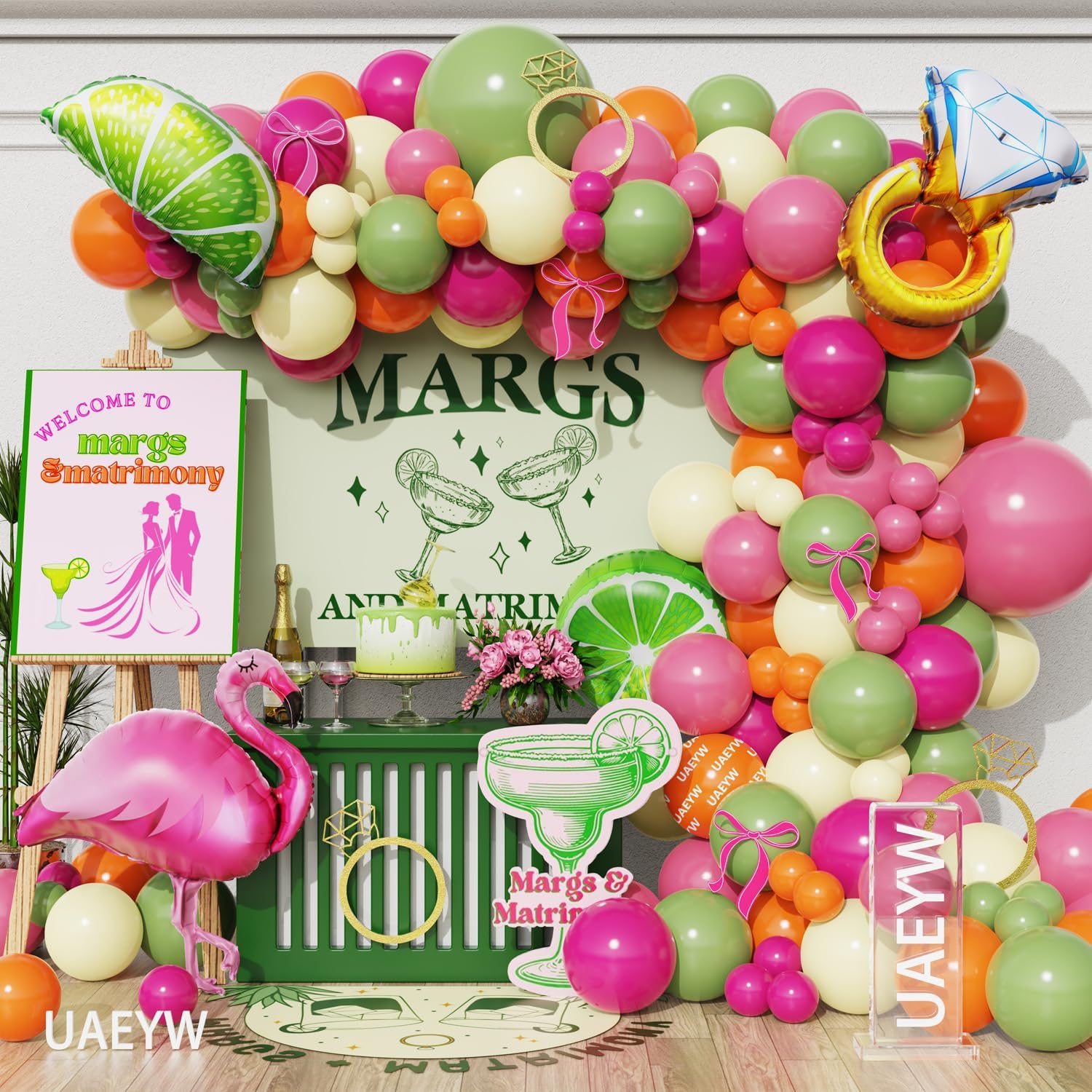 Amazon.com: Margs And Matrimony Bachelorette Party Decorations 148Pcs ...