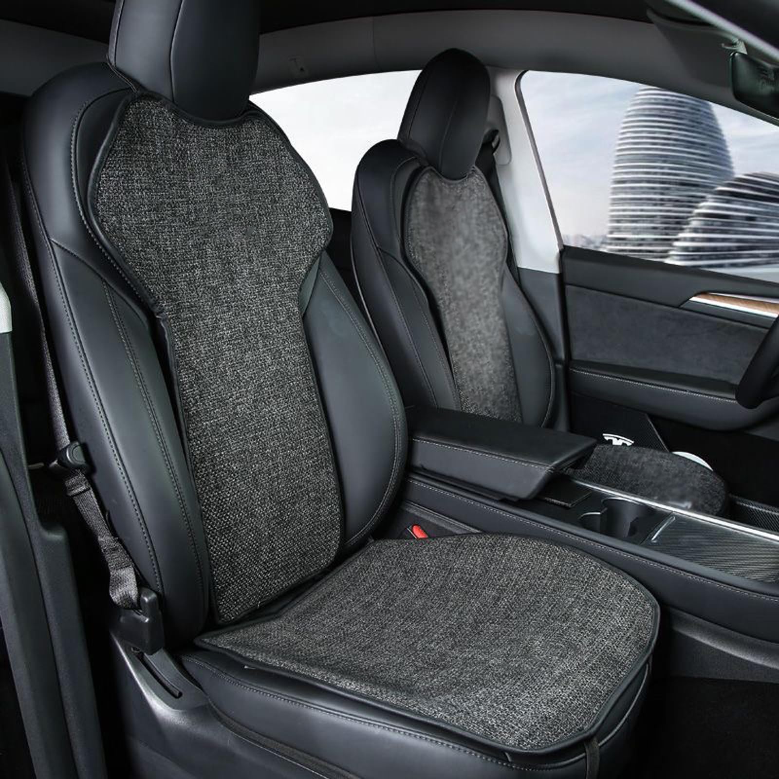 Amazon.com: TOPABYTE Front Car Seat Covers Custom Fit for Tesla Model Y ...