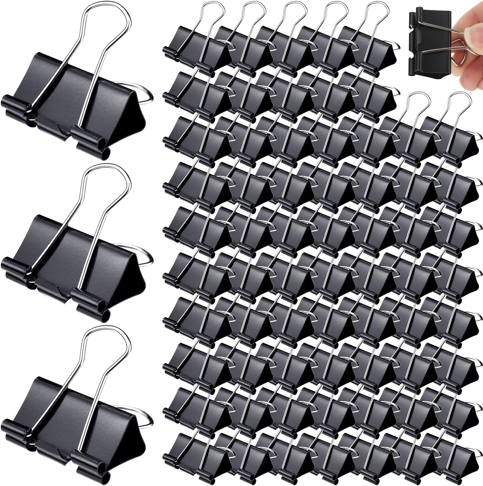 Amazon.com : Rubex Binder Clips Black Large Binder Clips Jumbo Binder ...