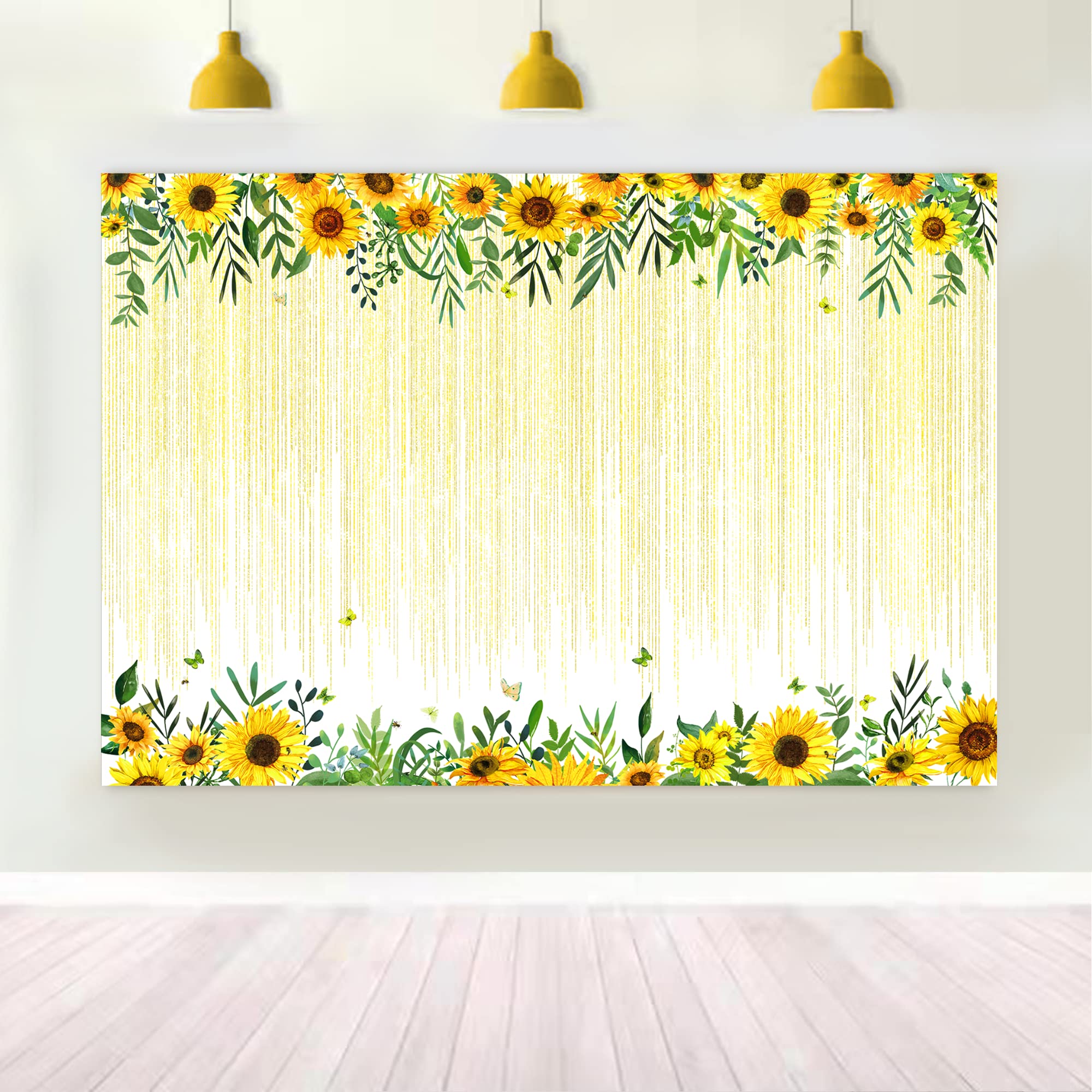 Cheerland 7x5 Ft Sunflower Backdrop Romantic Hanging Decorations ...