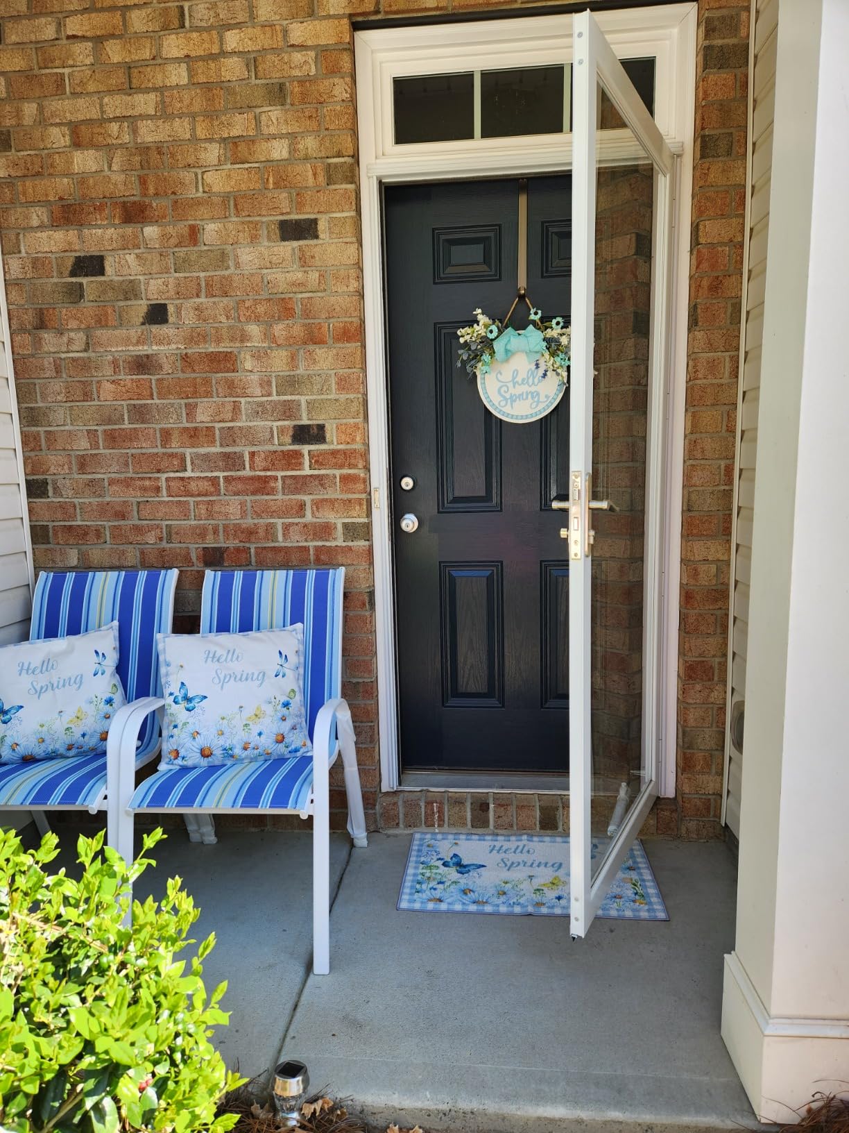 Amazon.com: Hello Spring Welcome Sign for Front Door 12'' Wood Wreath ...