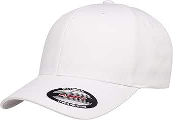 Flexfit Mens Cotton Twill Fitted Baseball Cap, White, Small-Medium US ...