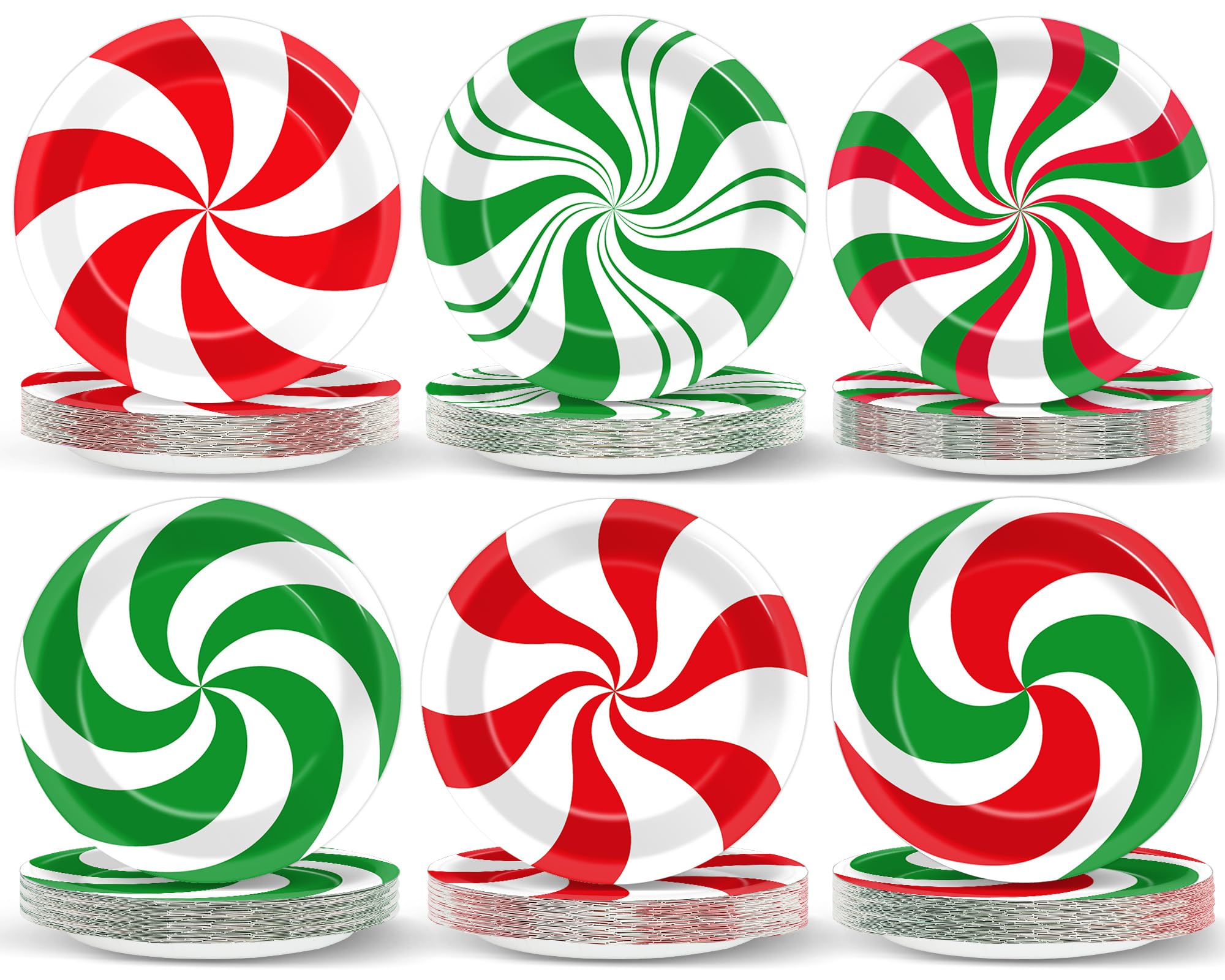 Amazon.com: gisgfim 90 Pcs Christmas Candy Paper Plates 9 Inch ...