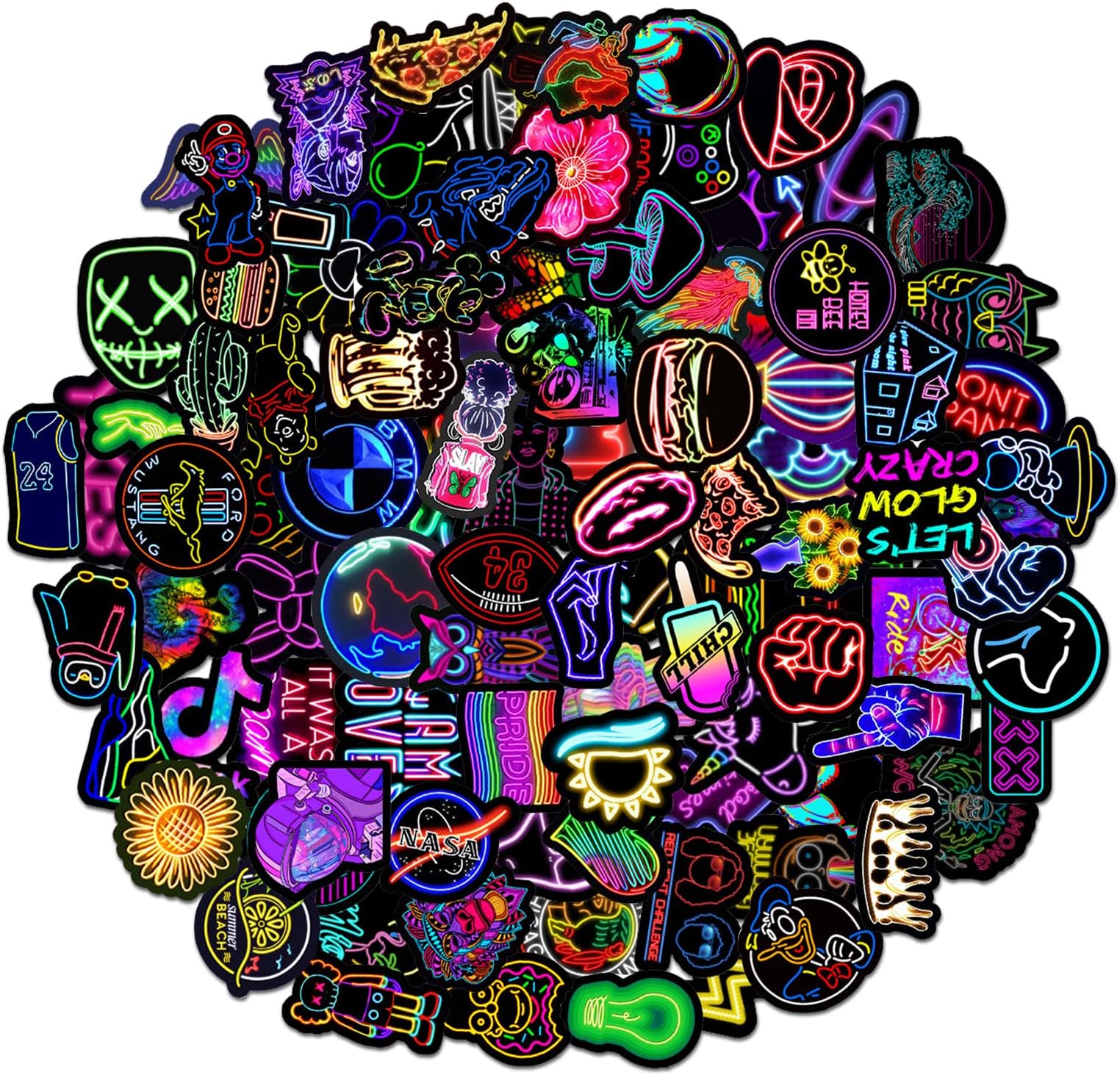 100 Random Cool Anime Sticker Pack - Graffiti, Laptop, Notebook, Bottle ...