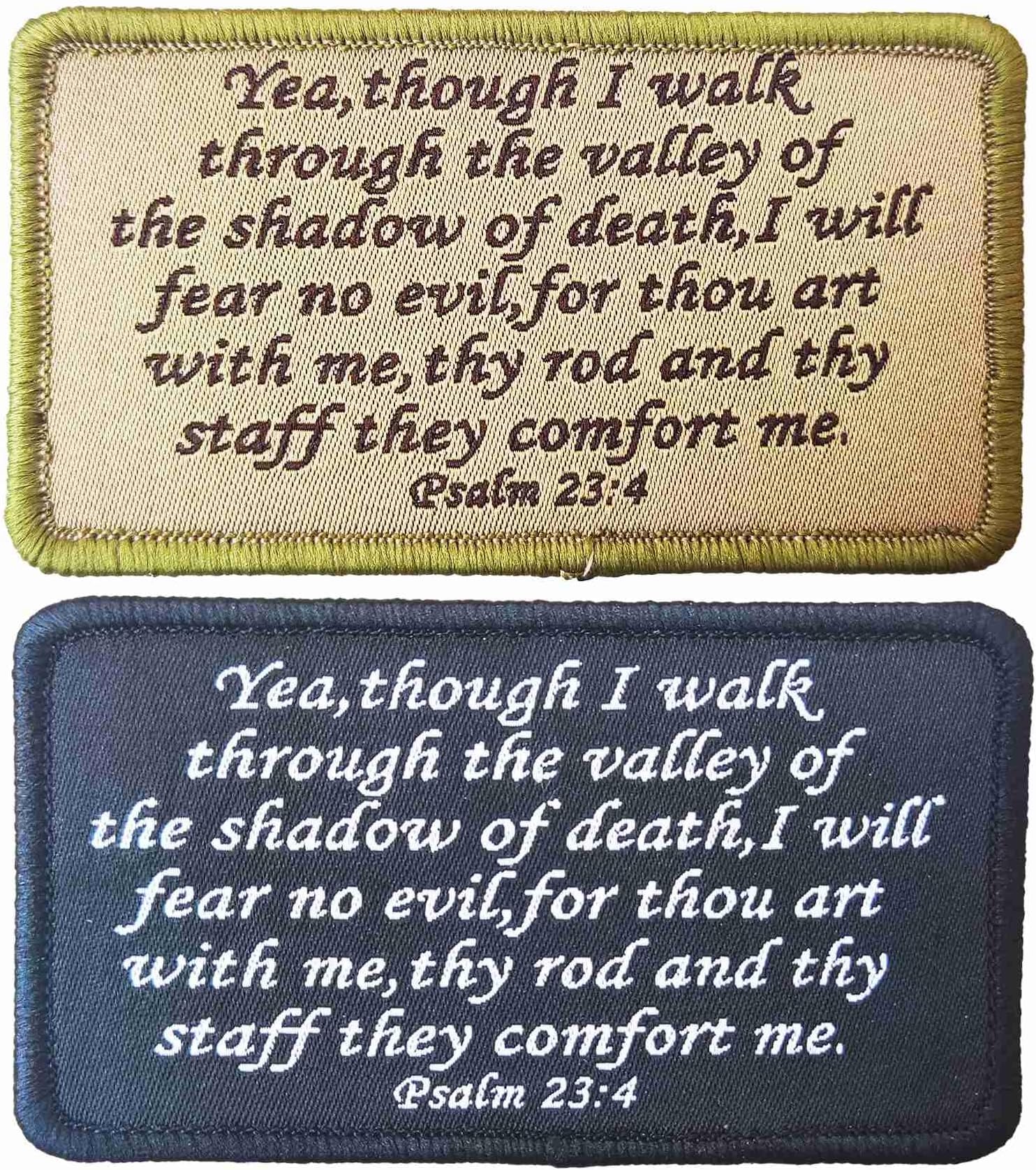 Amazon.com: Psalm 23:4 Jesus Bible Patches, 2Pcs Bible Verse Walk ...