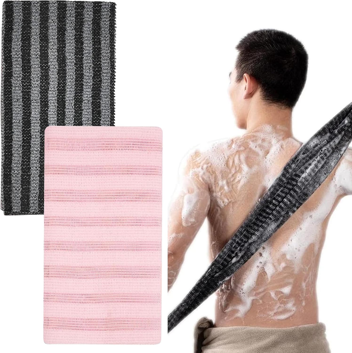 Amazon.com: Qiyuda 2 Pack Exfoliating Washcloth Shower Towel, Back and ...