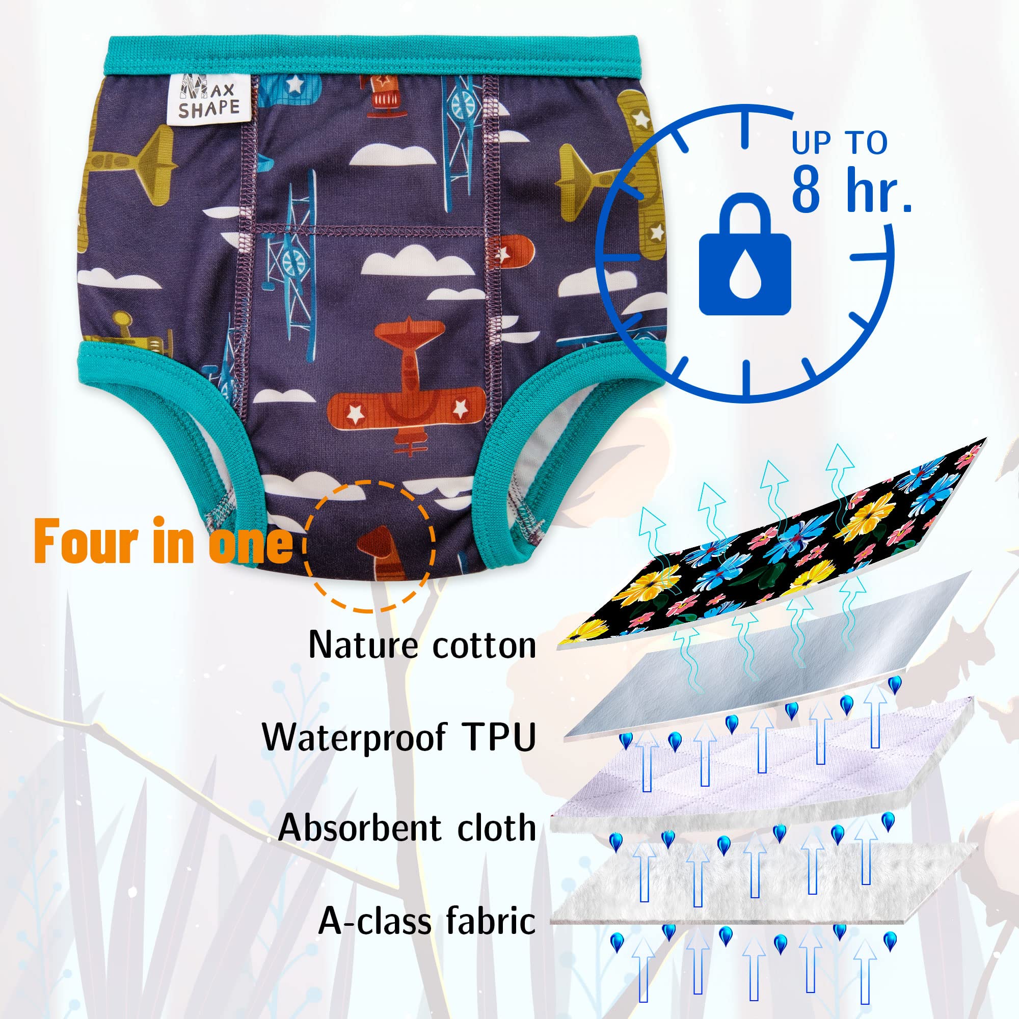 Snapklik.com : Max Shape 6 Pack Potty Training Underwear For Boys