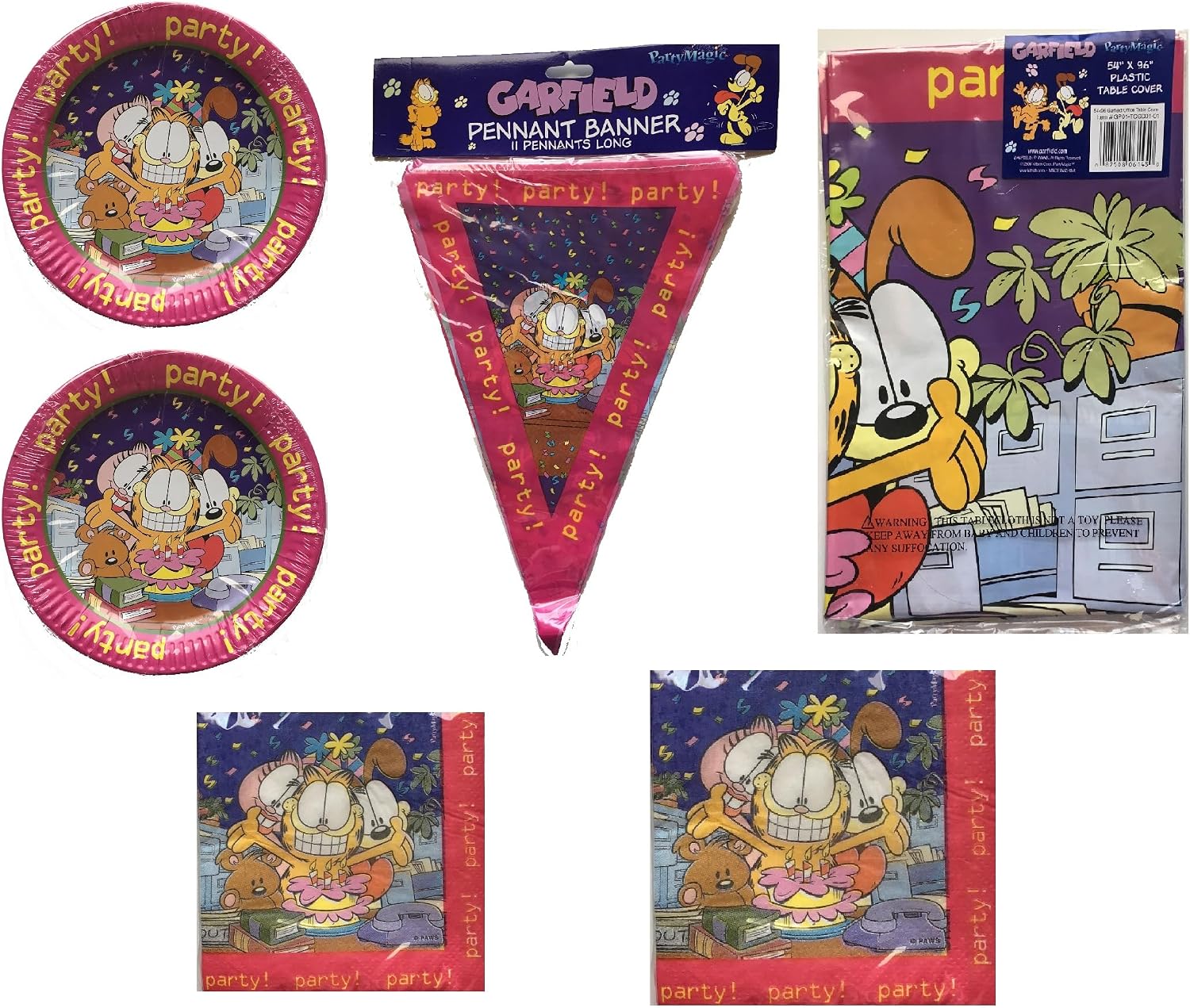 Amazon.com: Garfield Birthday Party Supplies Bundle for Party of 16 ...