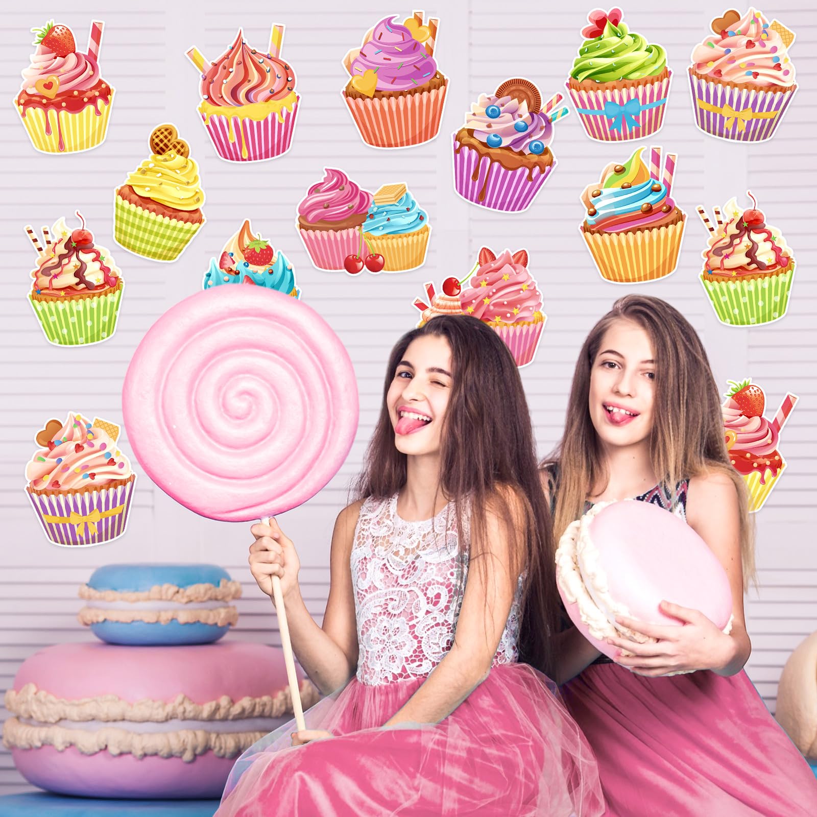 Snapklik.com : 60 Pcs Cupcake Decorations Cupcake Bulletin Board Sweet ...