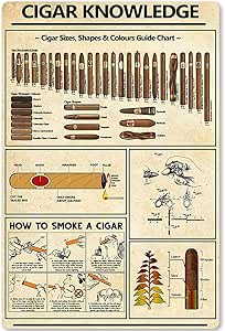 Amazon.com: Cigar Knowledge Metal Tin Signs How To Smoke A Cigar ...