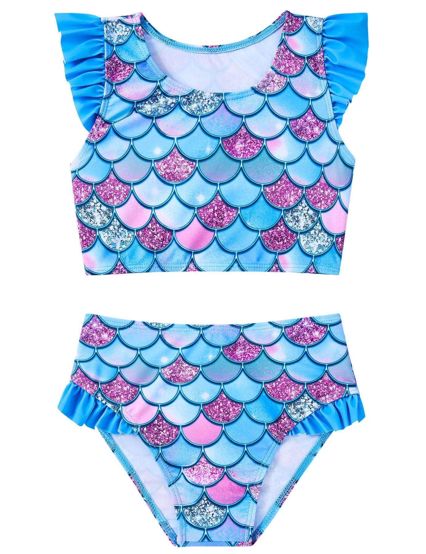 Snapklik.com : 2-Piece Swimsuit For Girls 6 7 Kids Cute Mermaid ...