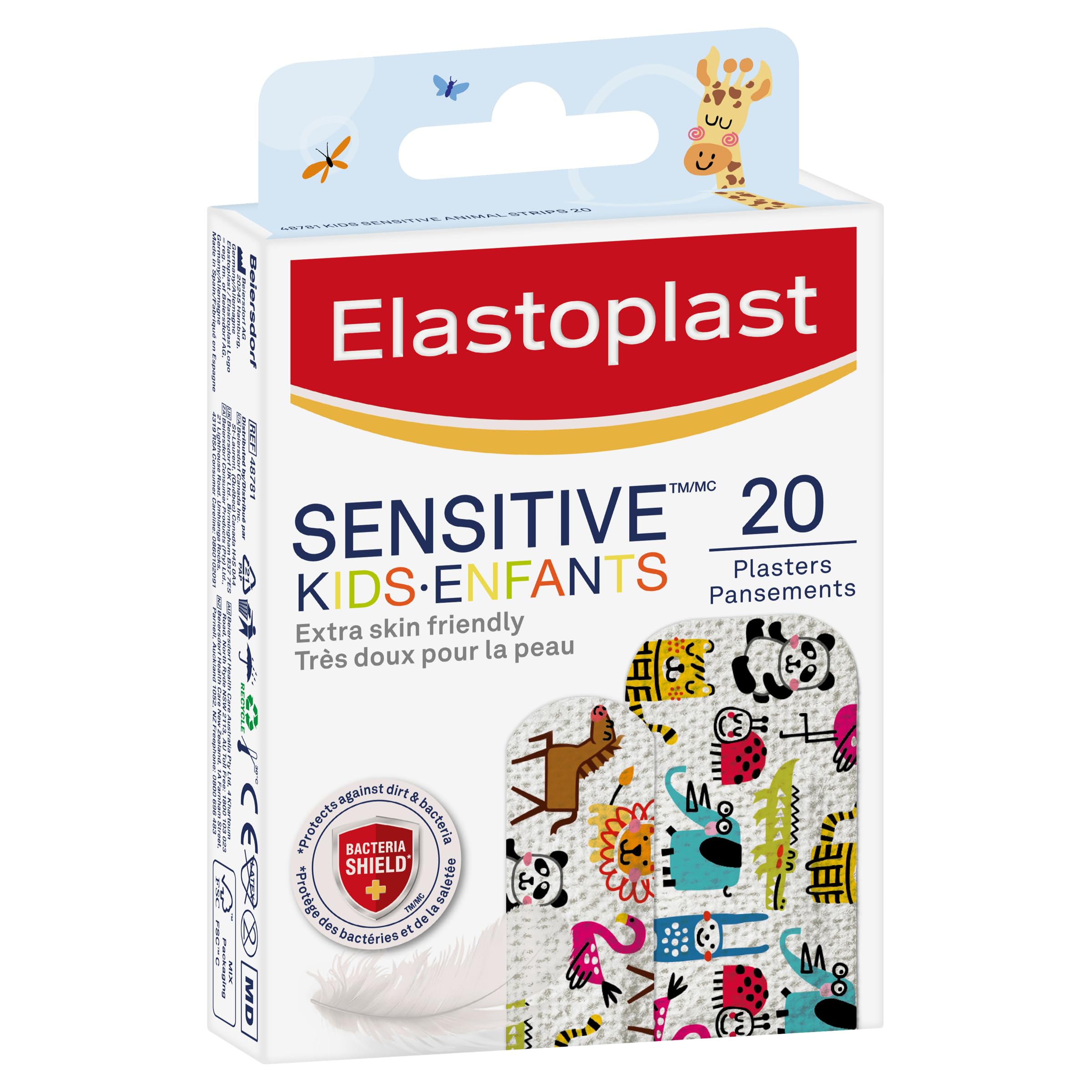 ELASTOPLAST Sensitive Kids Bandages for Wound Care and First Aid Kit, Extra Skin-Friendly ...