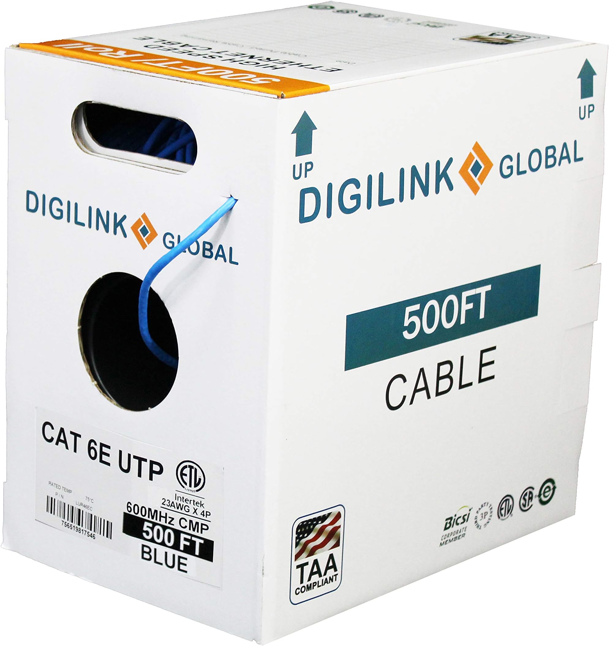 Amazon.com: DG Network Solutions Cat6e Plenum (CMP), 500ft, 600MHz ...