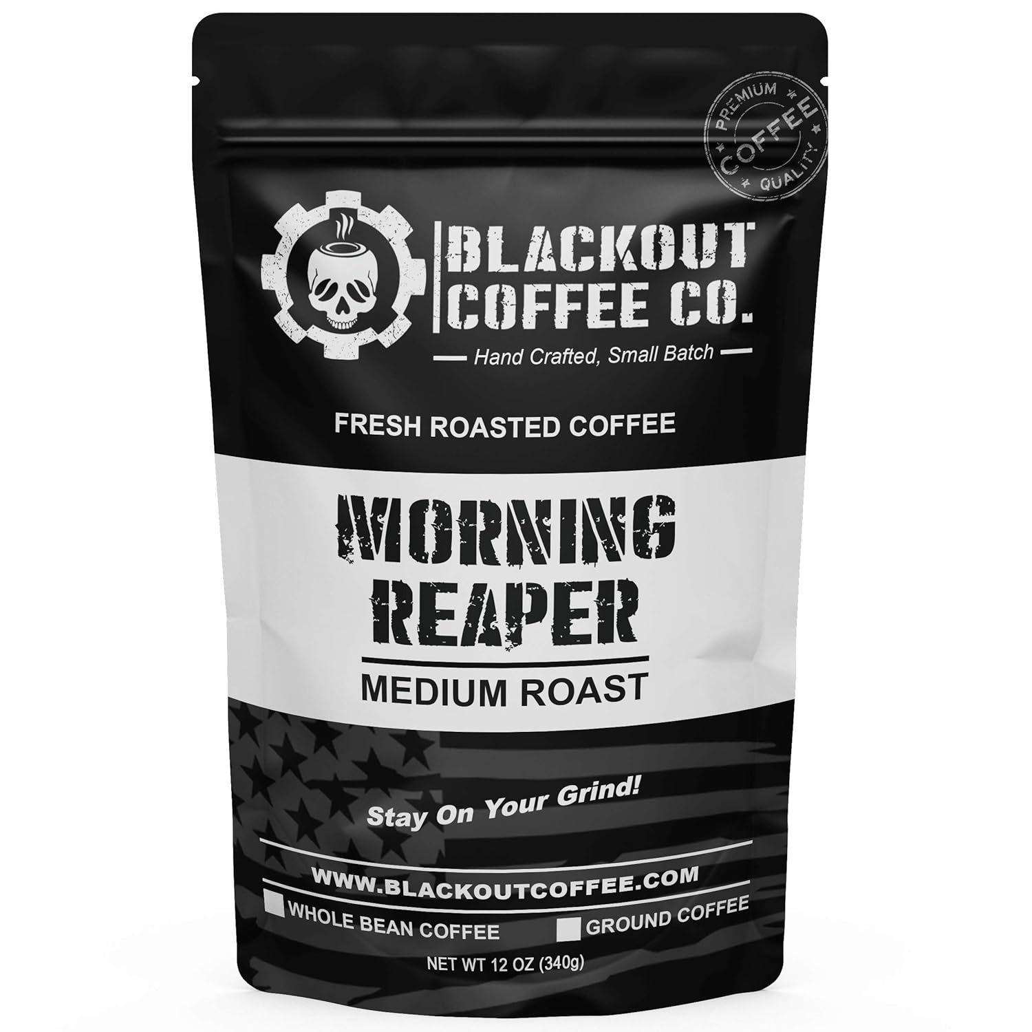 Amazon.com : Blackout Coffee, Morning Reaper Medium Roast Coffee, Bold ...