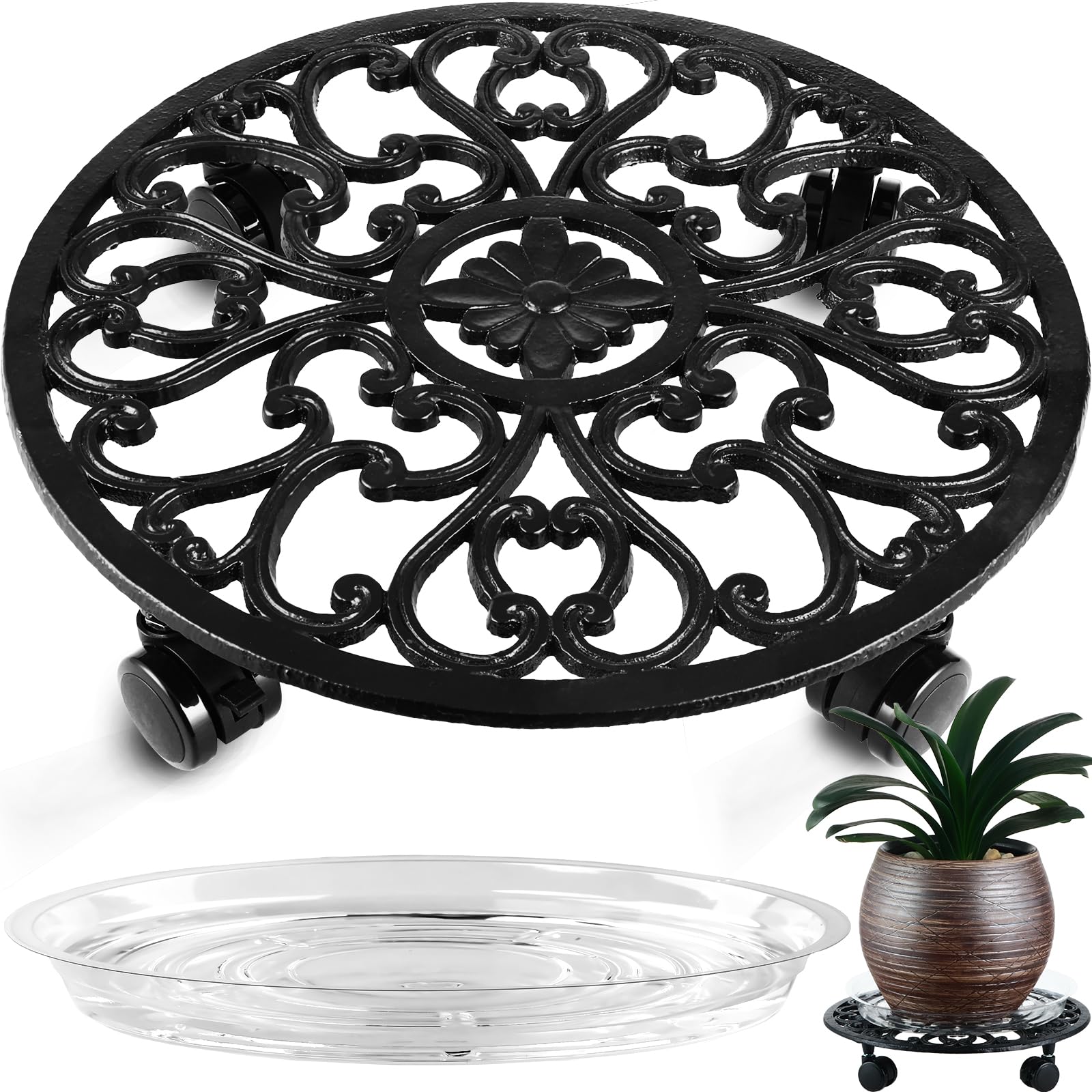 Snapklik.com : 14 Inch Rolling Plant Stand