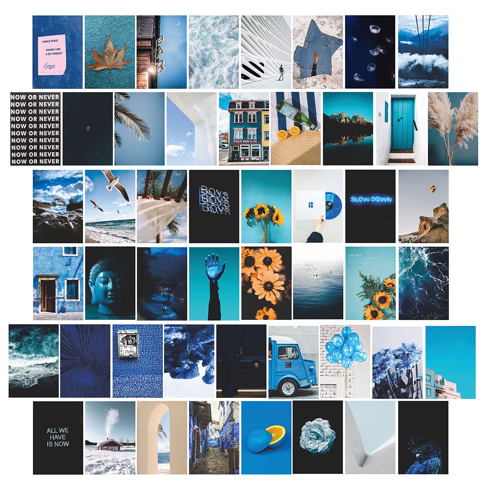 Buy Blue Wall Collage Kit Aesthetic Pictures, Room Decor for Bedroom ...