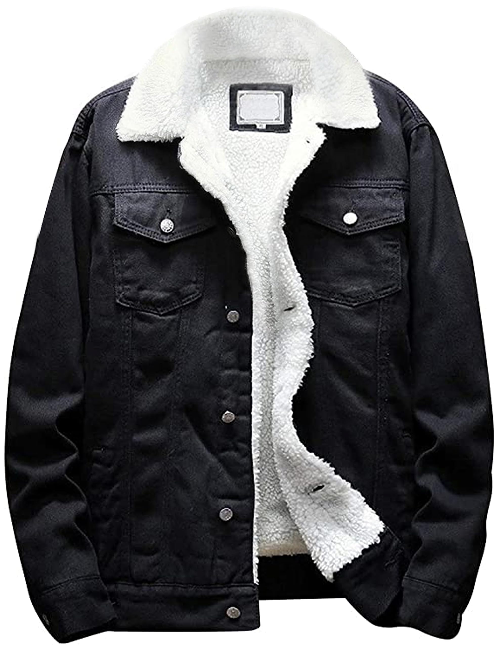 Snapklik.com : Springrain Mens Sherpa Fleece Lined Denim Jacket Warm ...