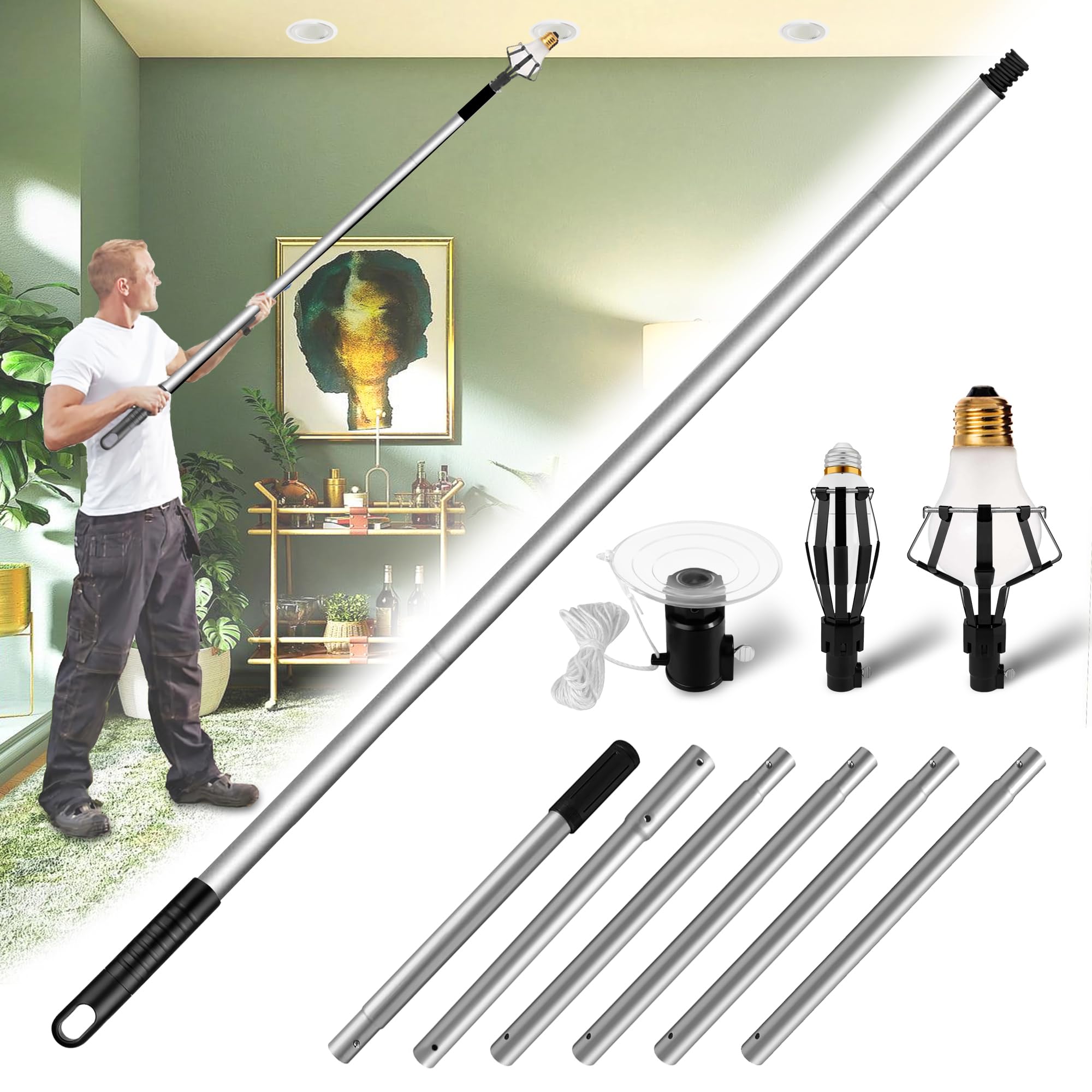 Amazon.com: Light Bulb Changer for High Ceilings - 13FT Light Bulb ...