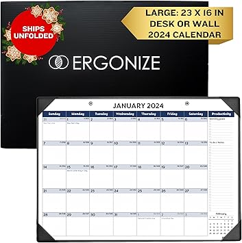 Amazon.com : Premium Large Desk Calendar 2024-22x17" - Refillable ...