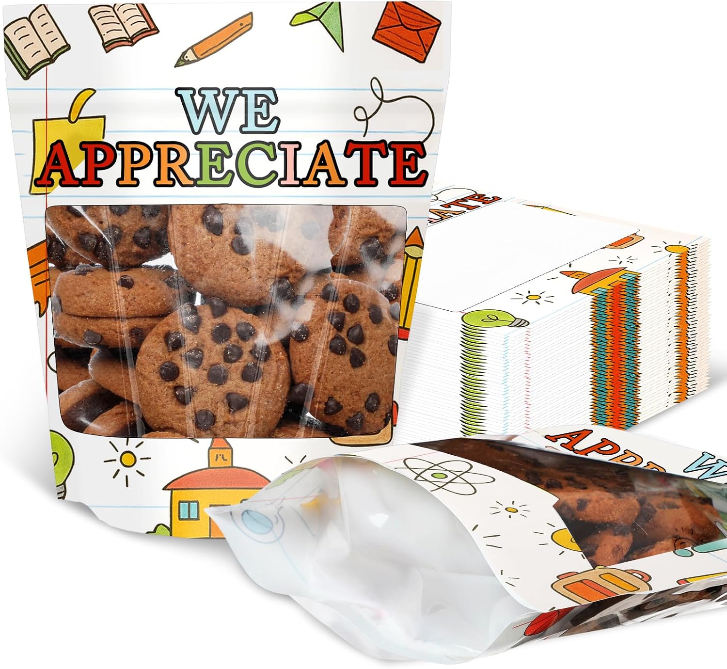 Amazon.com: Teenyyou 50 Pcs Teacher Appreciation Gift Bags Thank You ...