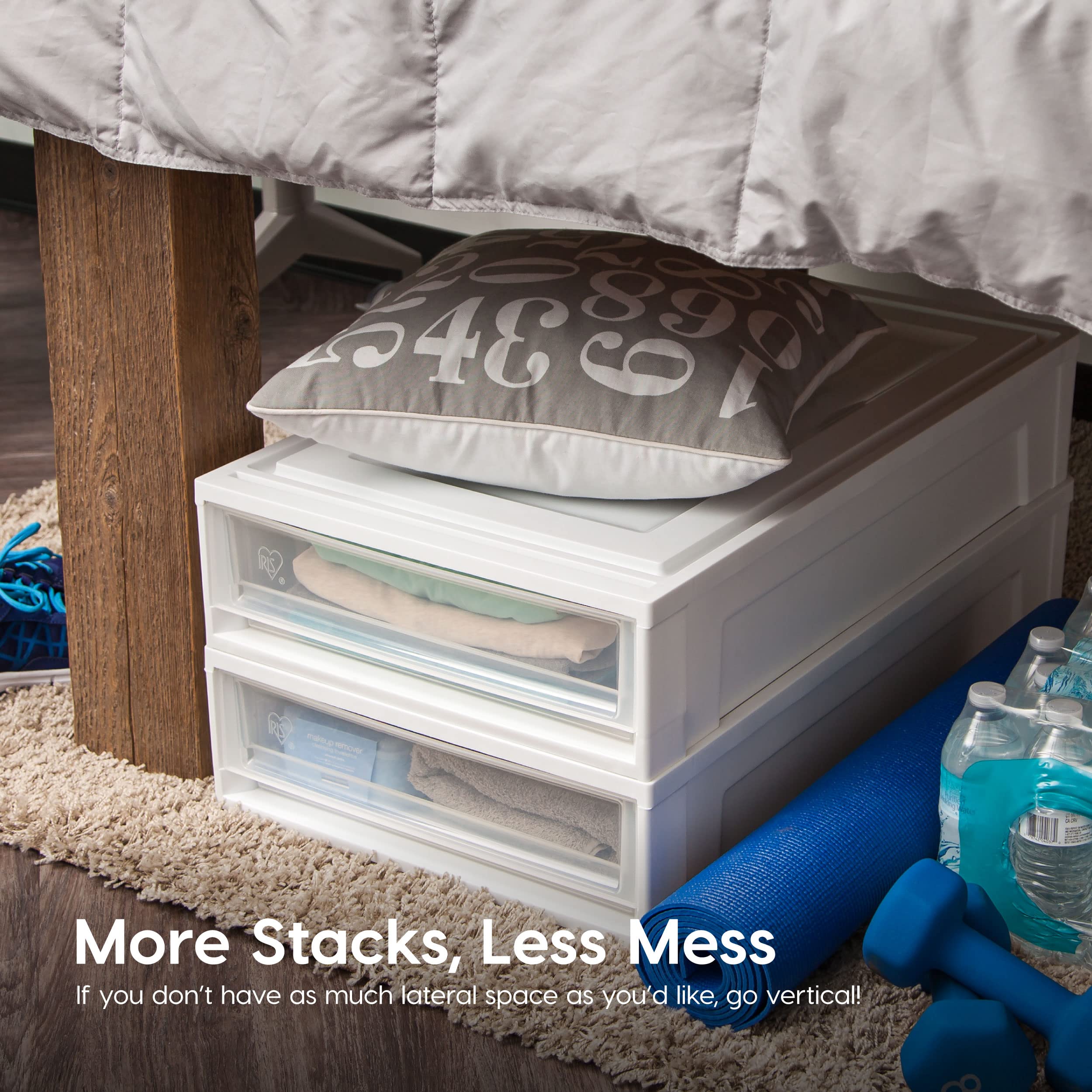 Snapklik.com : IRIS USA 27 Qt. Plastic Under Bed Storage, Stackable ...