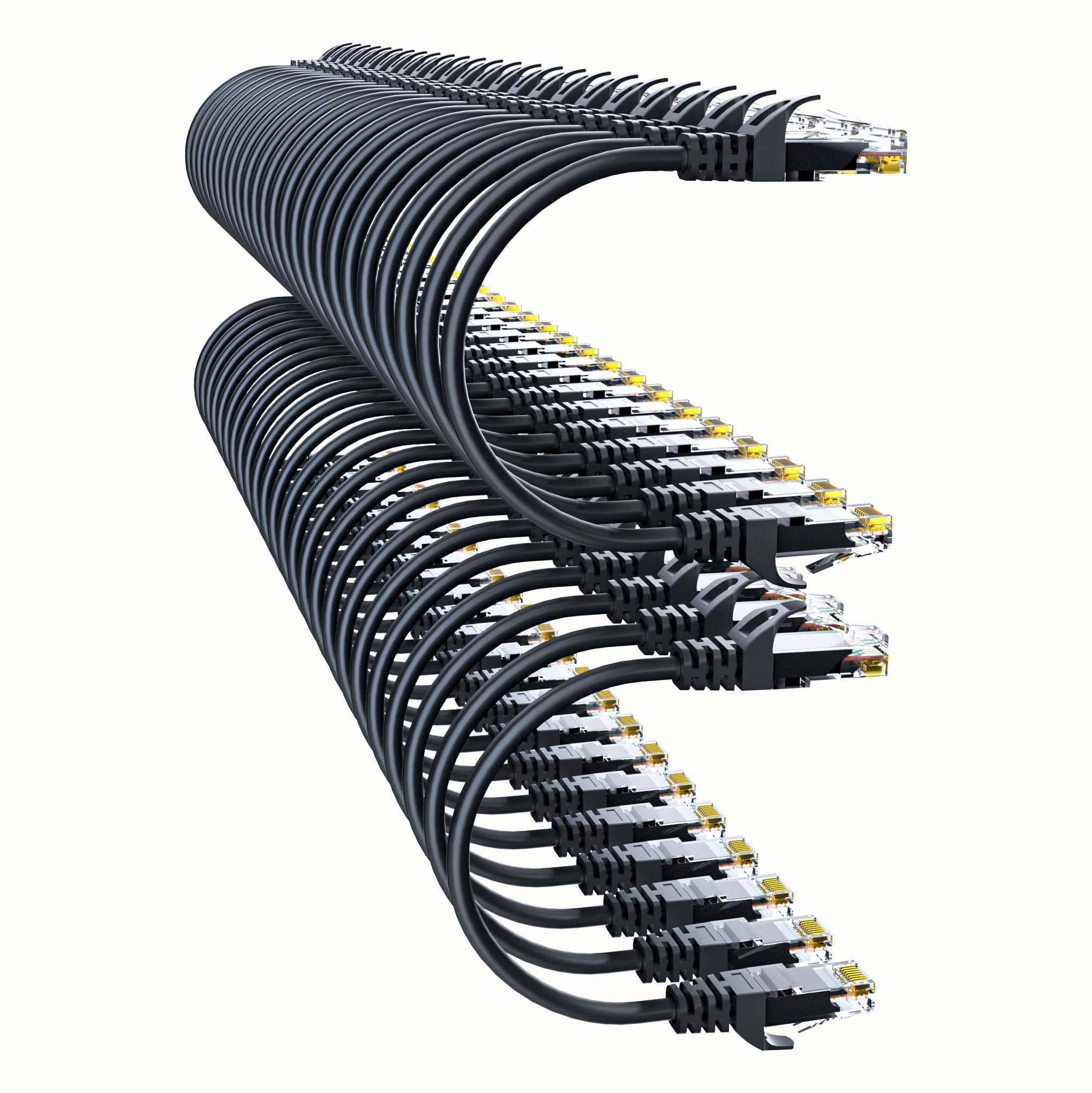 10Gsupxsel Cat6a Patch Cables 1ft (48 Pack) Slim, Cat6 Ethernet Patch ...