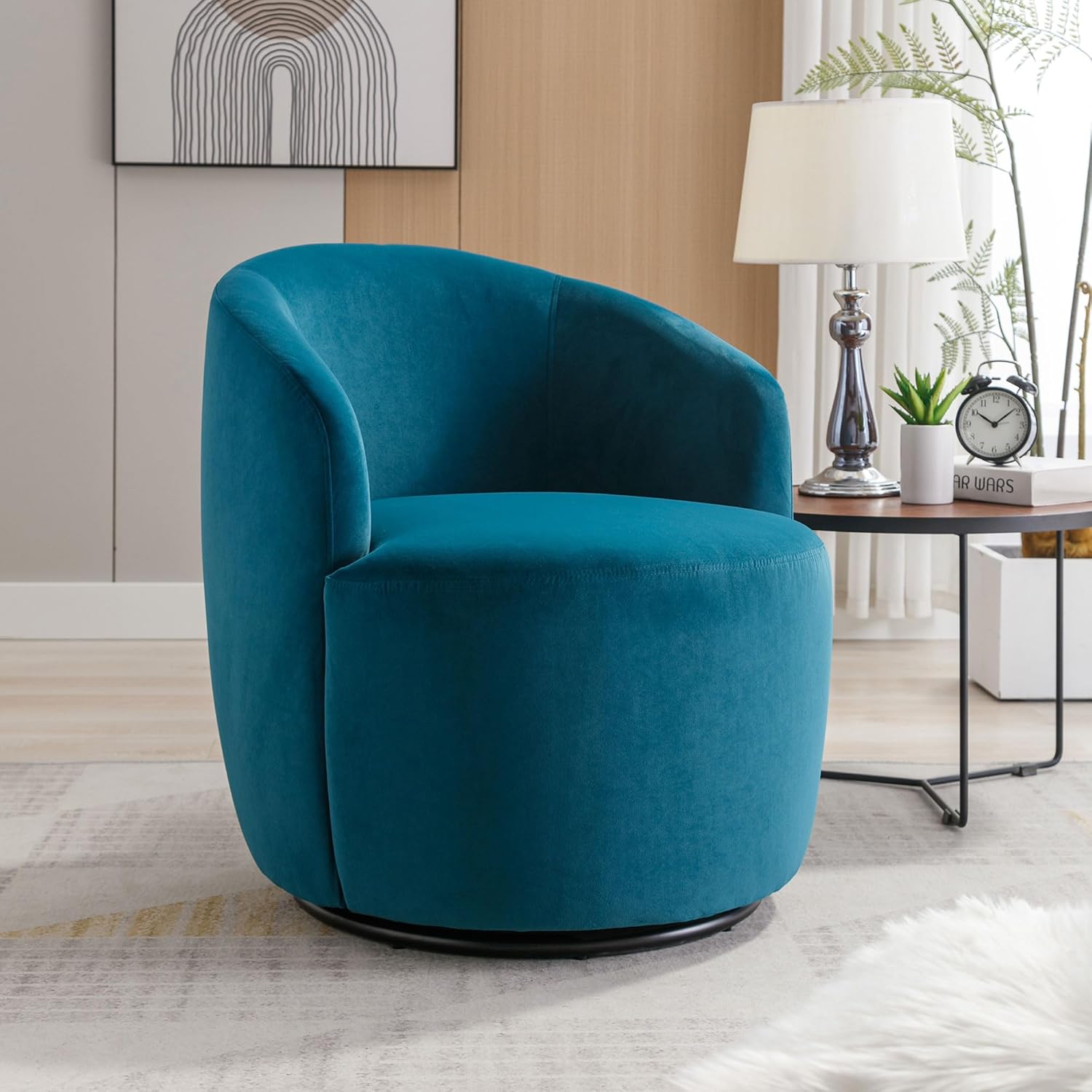 Amazon.com: Tmsan Swivel Accent Chair, Modern Round Vanity Chair for ...