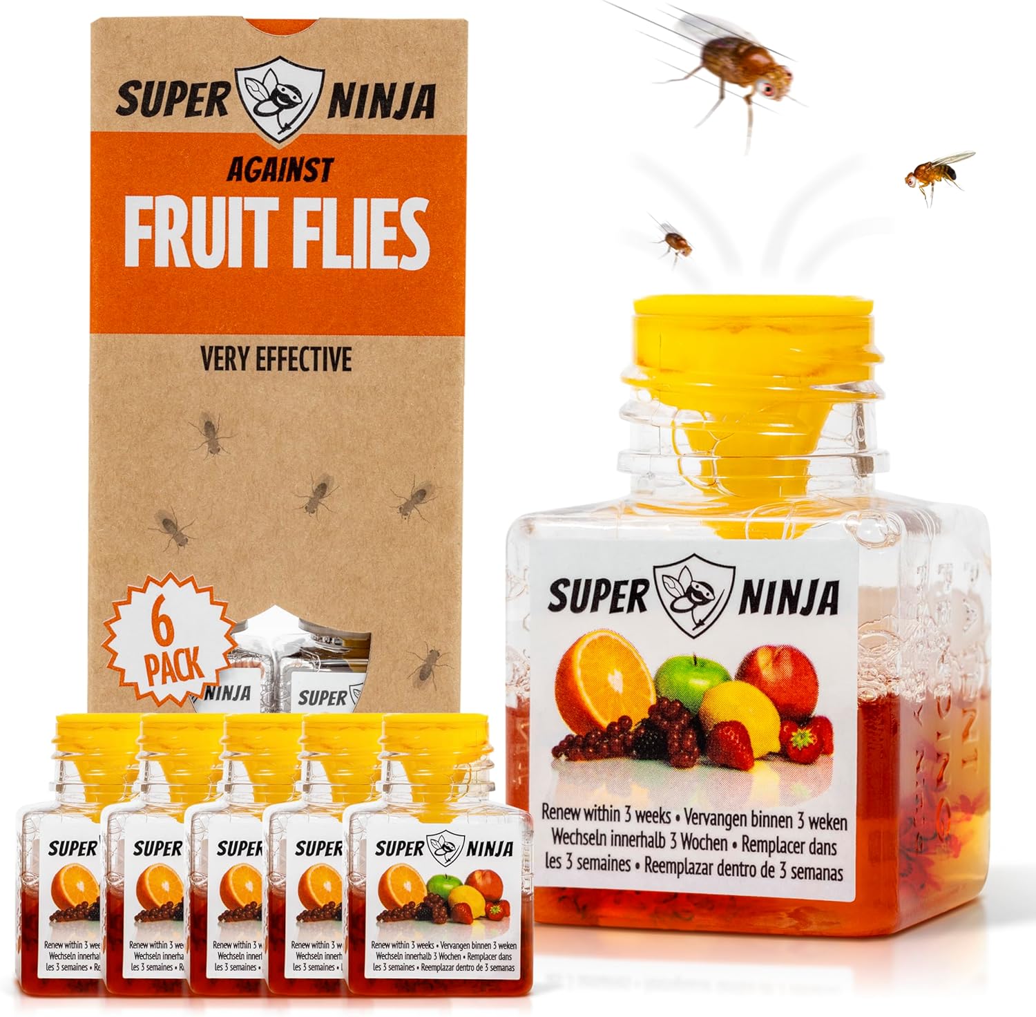 Amazon.com : Super Ninja Fruit Fly Traps for Indoors - 6 Pack, Highly ...
