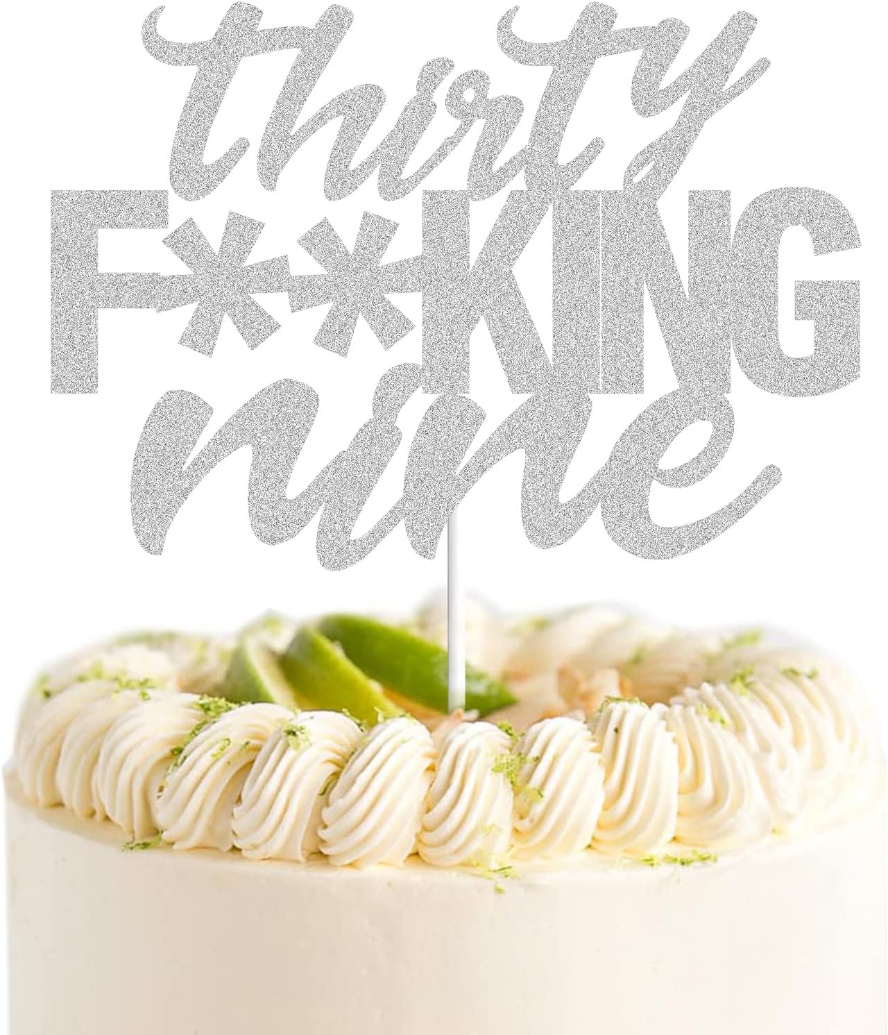 Amazon.com: Thirty Nine Silver Glitter Cake Toppers 39 Years Old 39th ...