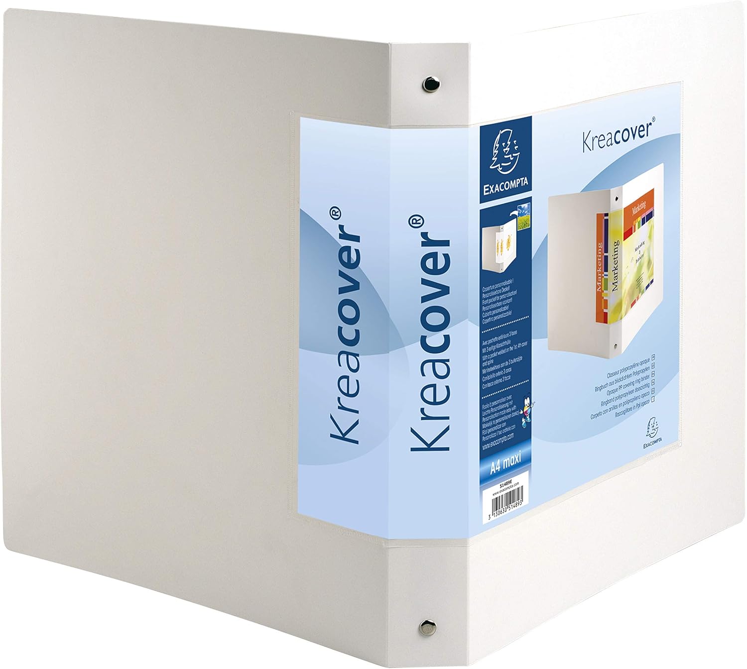 Exacompta - ref. 51489E - 1 customizable rigid opaque binder with 1 ...