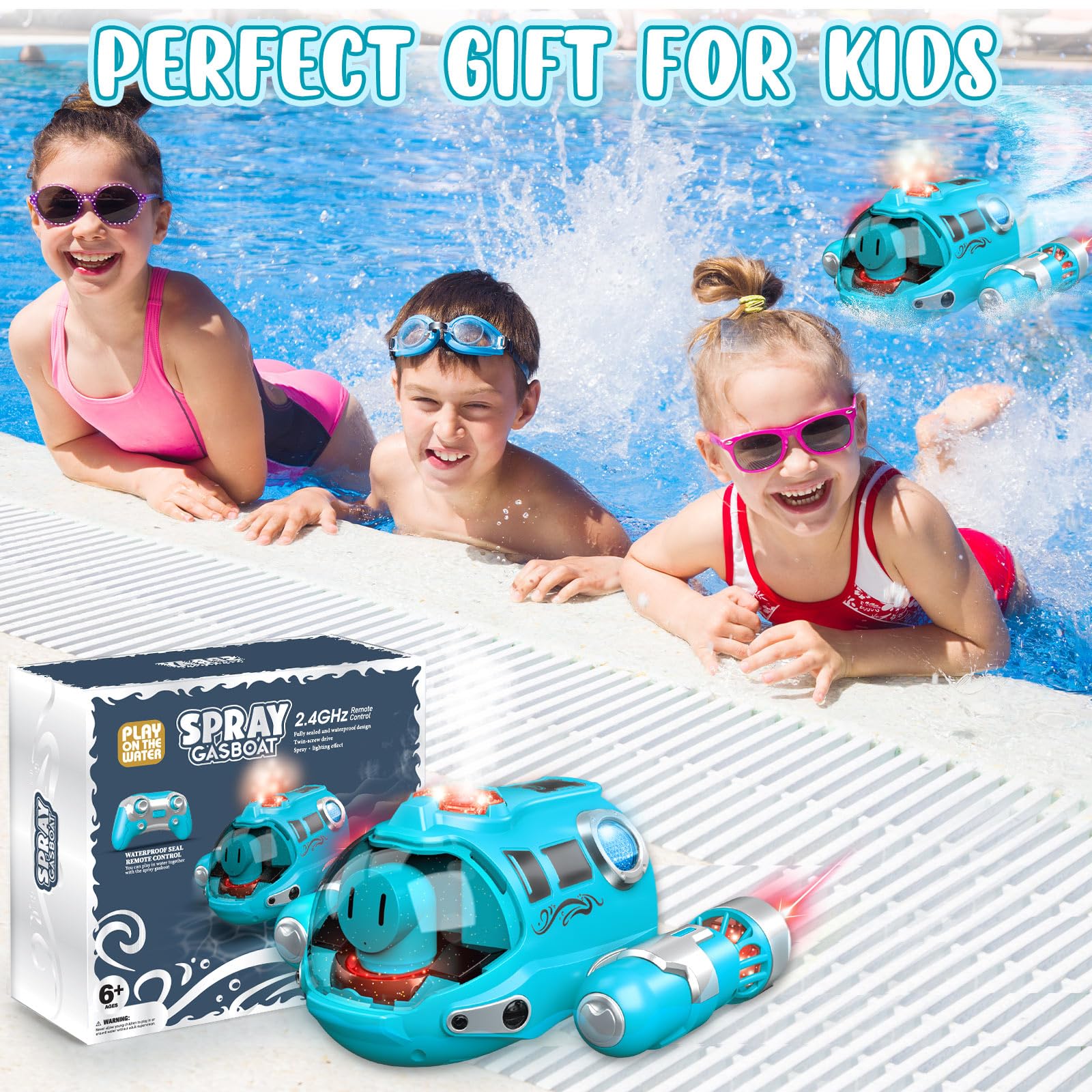 Remote Control Boats for Kids - RC Boat Pool Toys, 2.4GHZ RC Spray ...