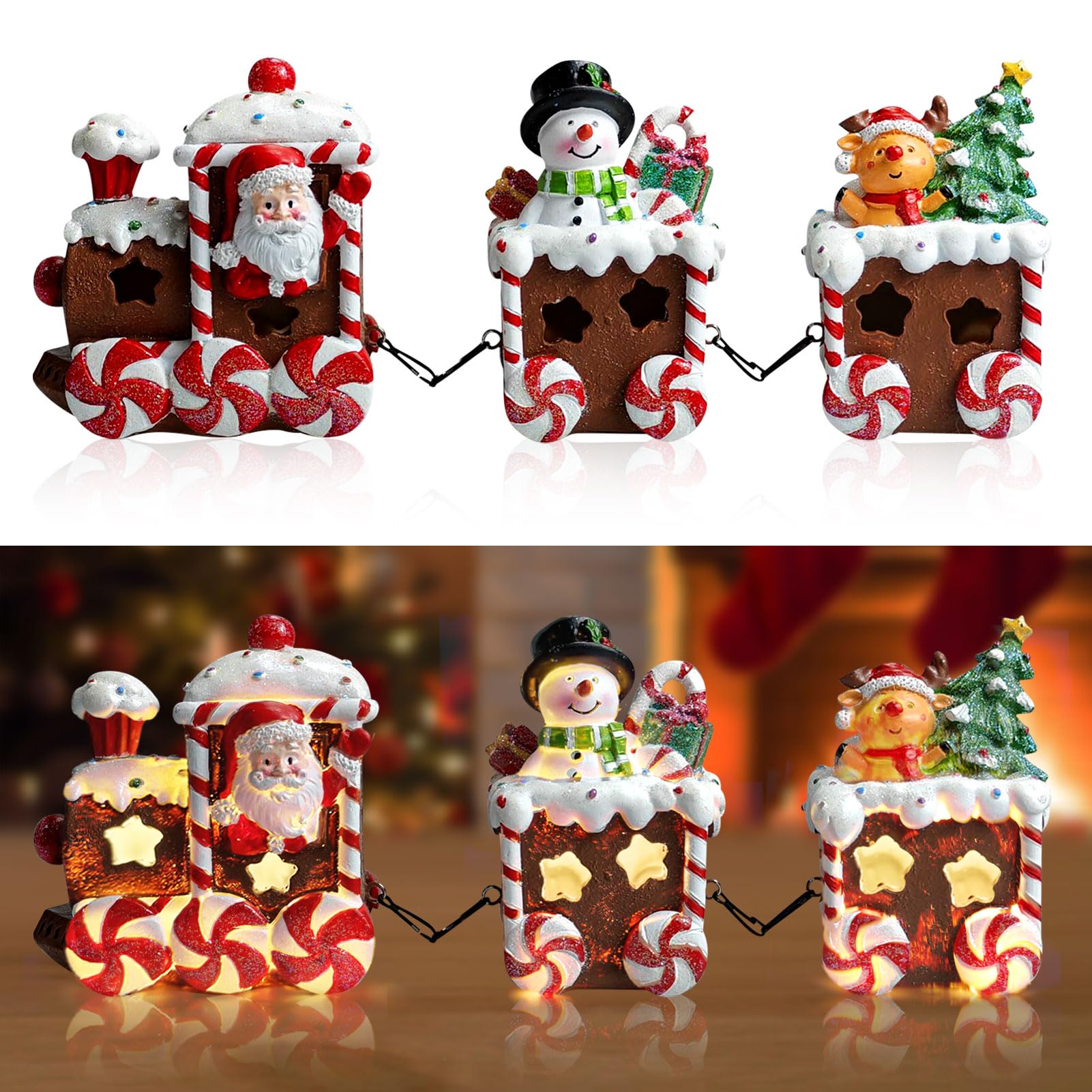Amazon.com: pdpdoc Christmas Decorations Indoor, Christmas Train Set ...