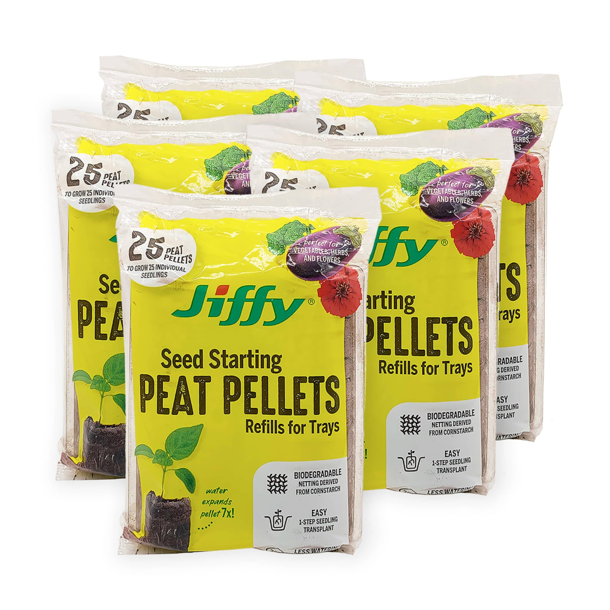 Amazon.com: Jiffy Seed Starting 42mm Peat Pellet Refills - 5 Pack, 125 ...