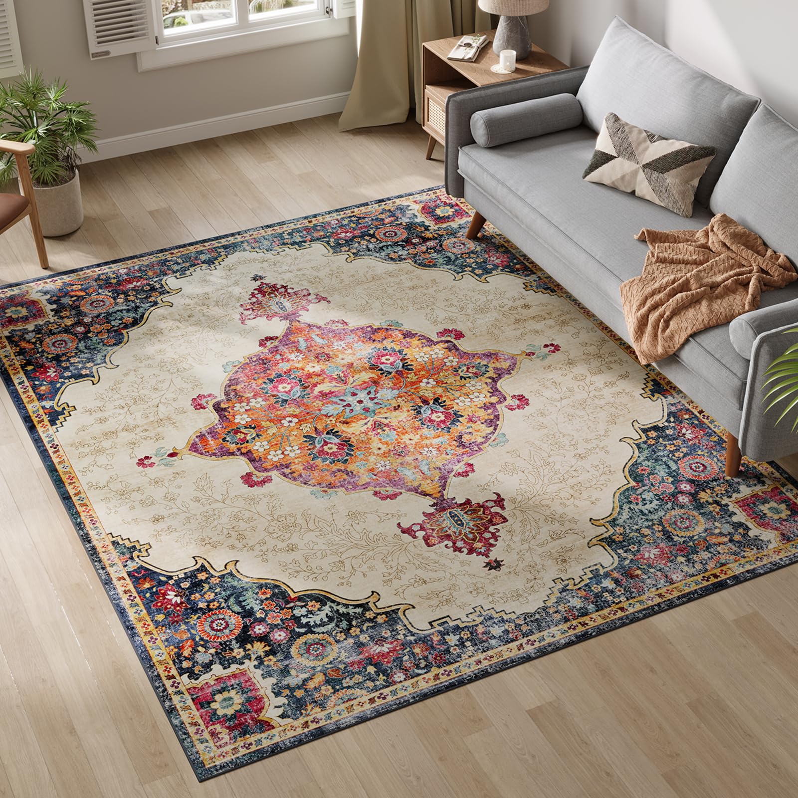 Dripex 8x10 Area Rugs, Vintage Washable Rugs for Living Room ...