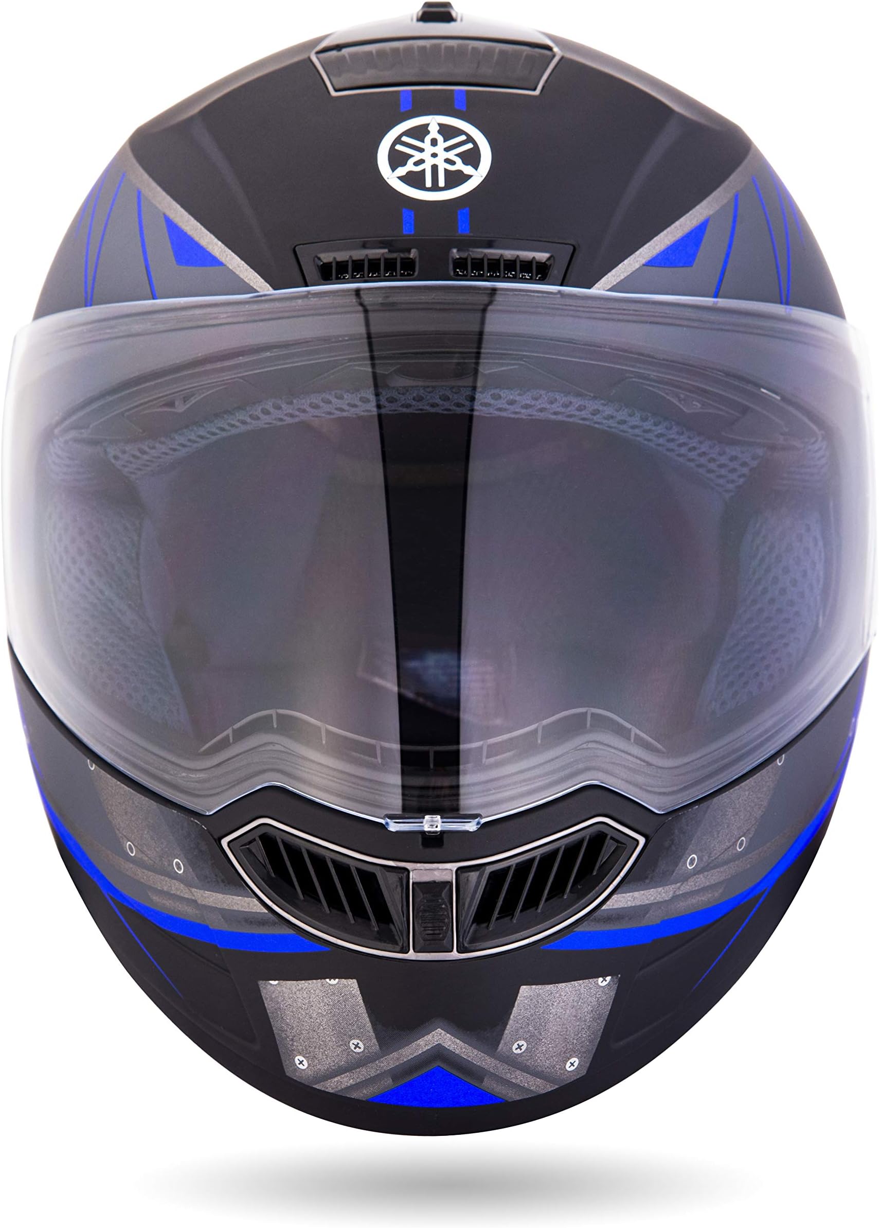Yamaha YR7 Full Face Helmet (Matte Black & Blue, Size XL) Y6AYR7BBXL16 ...