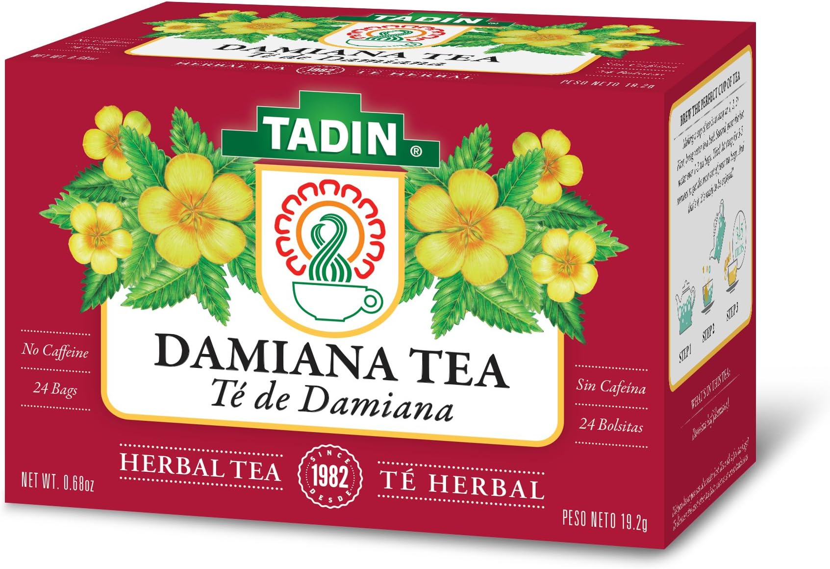 Amazon.com : Tadin Damiana Tea, Caffeine Free, 24 Count (Pack of 6 ...