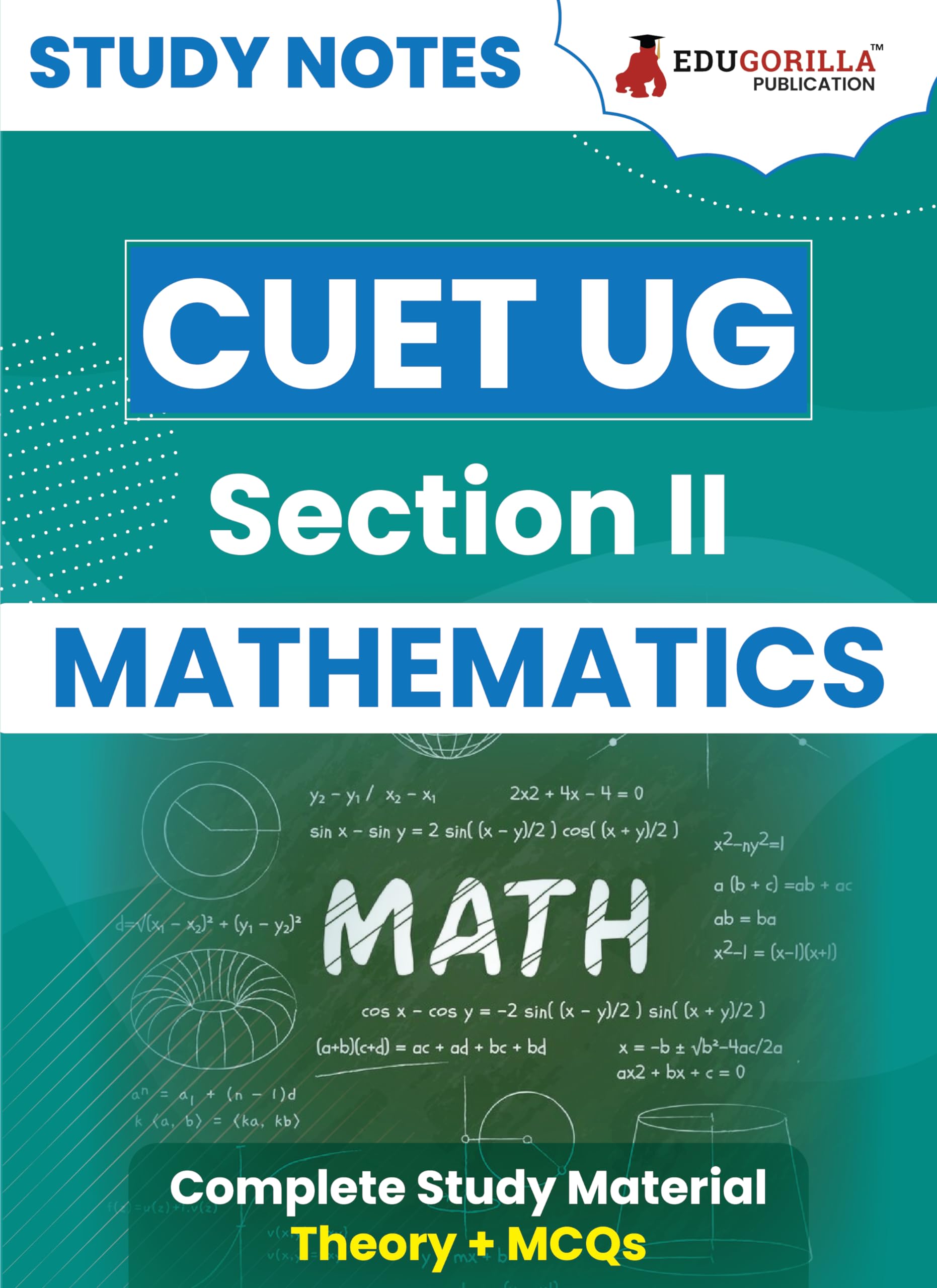 Buy CUET UG Section II : Mathematics Study Notes 2024 with Theory ...