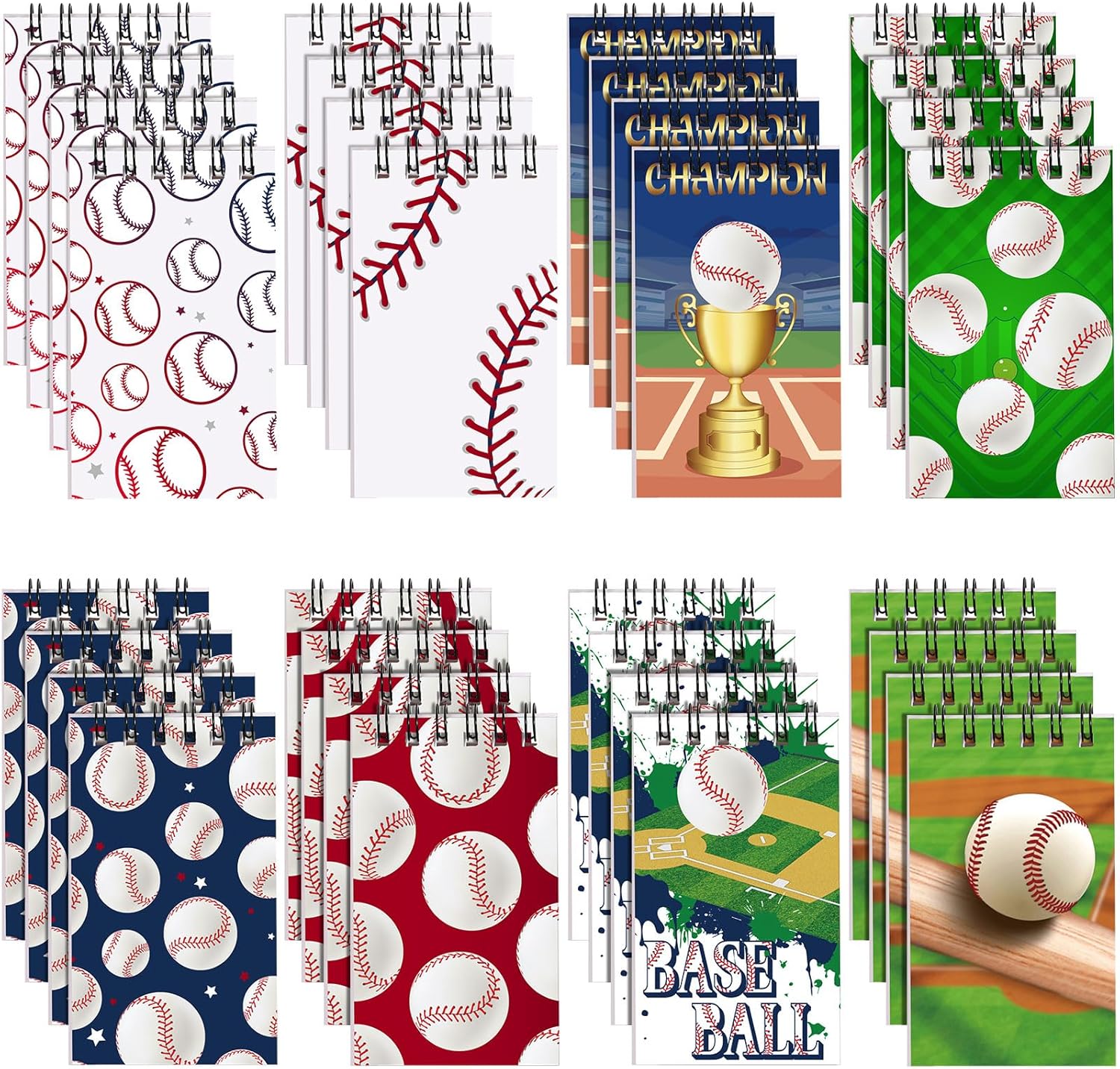 Amazon.com: Faccito 32 Pcs Mini Notepads Sports Basketball Baseball ...