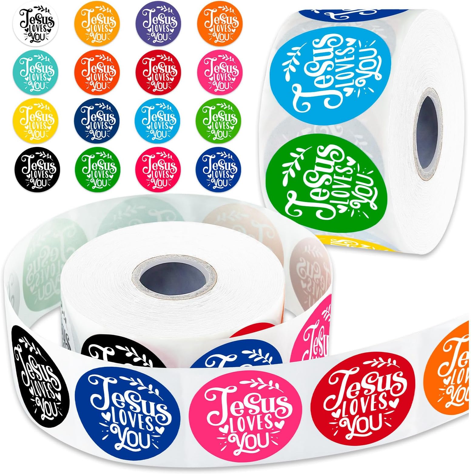 Amazon.com: 1200Pcs Jesus Loves You Stickers, 16 Colors Christian ...