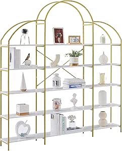Amazon.com: Merax Bookshelf 5 Tiers Bookcase, Gold Display Shelf ...