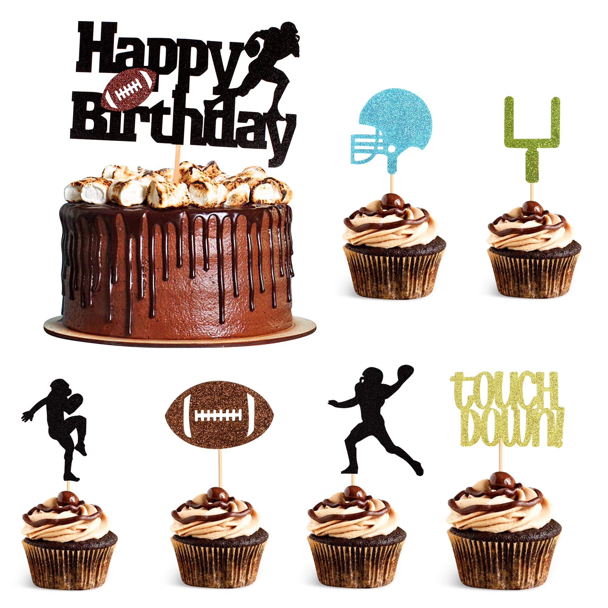 Snapklik.com : Unimall Pack Of 25 Football Cupcake Topper And Cake ...